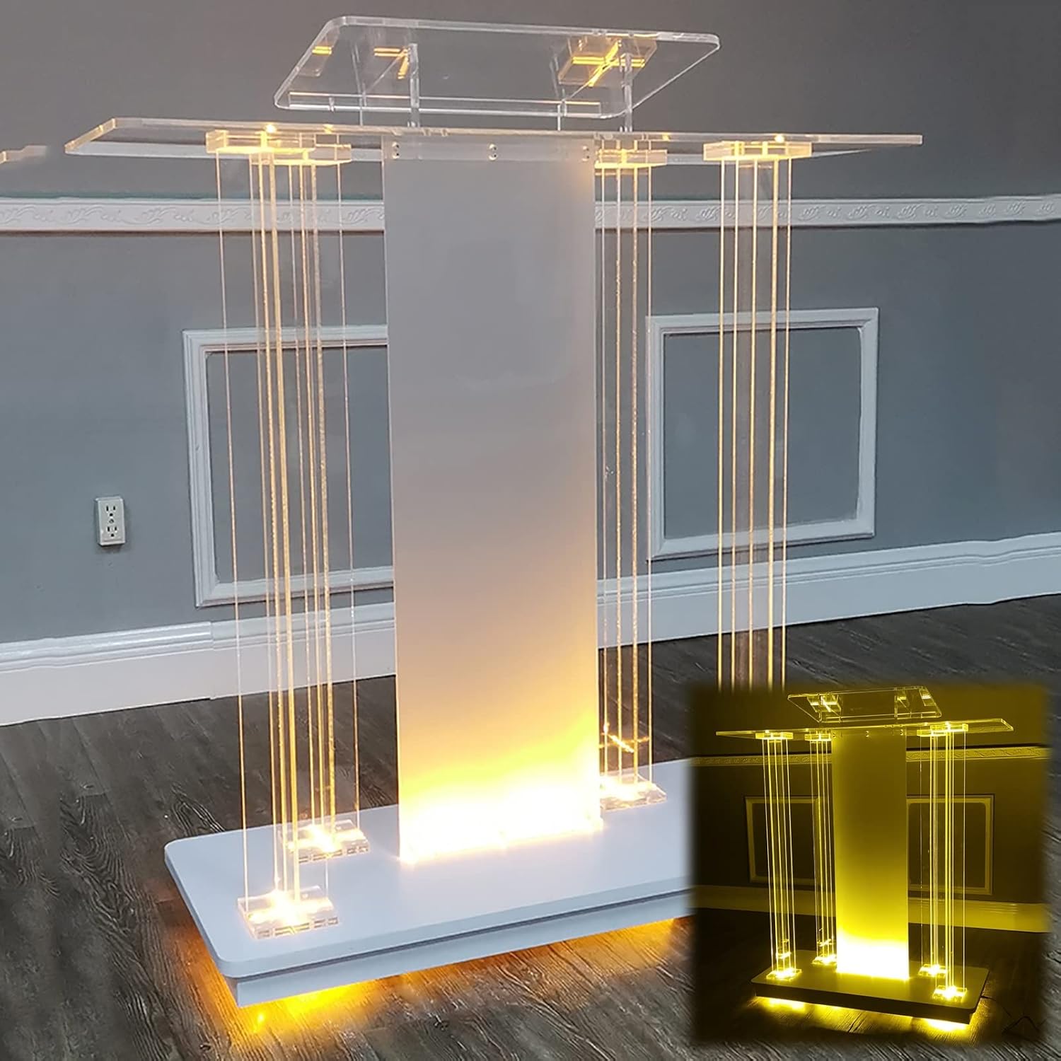 Amazon.com: Podium for Church, Acrylic Podiums, Speech Host Welcome ...