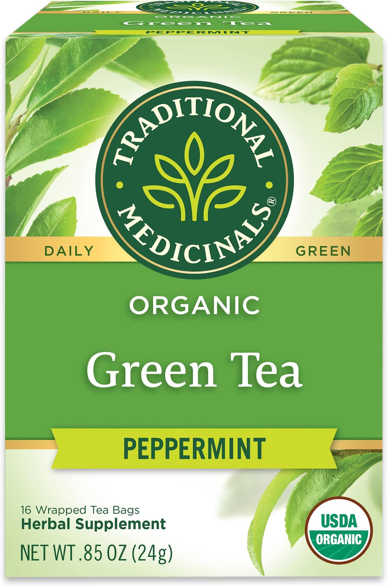 Amazon.com : Traditional Medicinals Organic Green Tea Peppermint Herbal ...