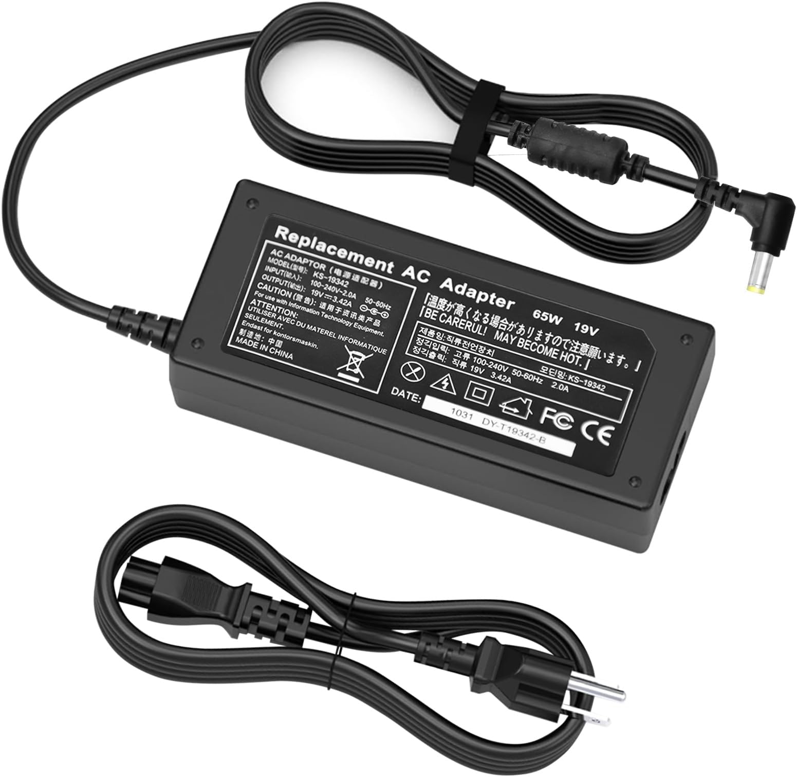 Amazon.com: 19V AC Power Cord for Acer Monitor R240HY SB220Q SA230 ...