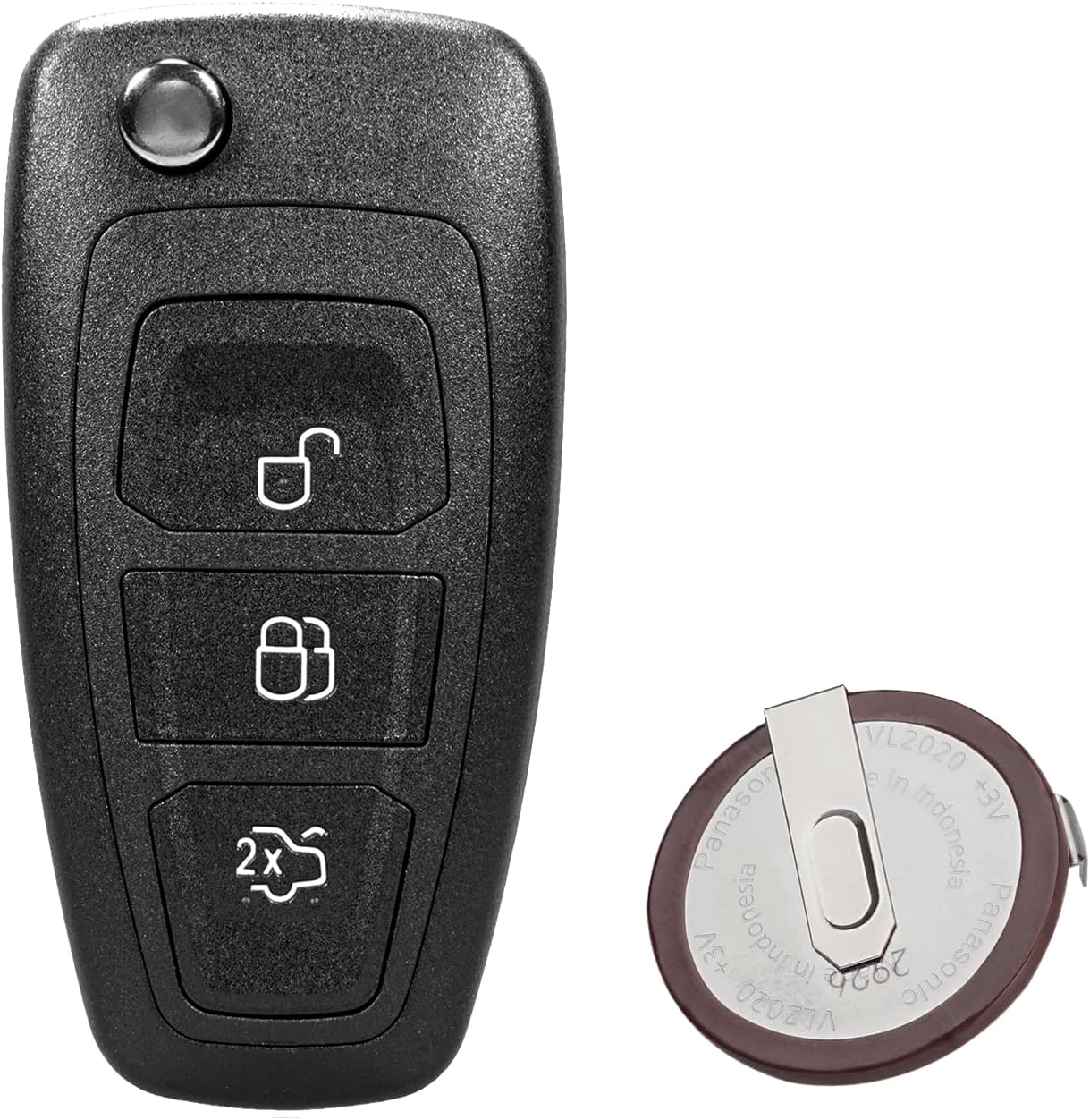 3 Buttons Car Key For Ford Transit Custom Key Battery VL2020+For Ford ...