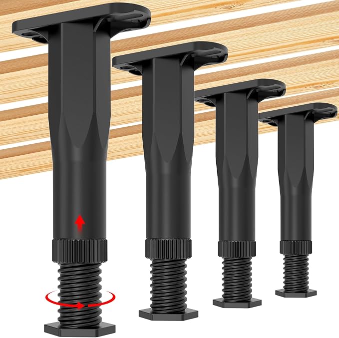 Amazon.com: 4PCS Adjustable Bed Frame Support Legs (5.1"-8.3"), Frame ...
