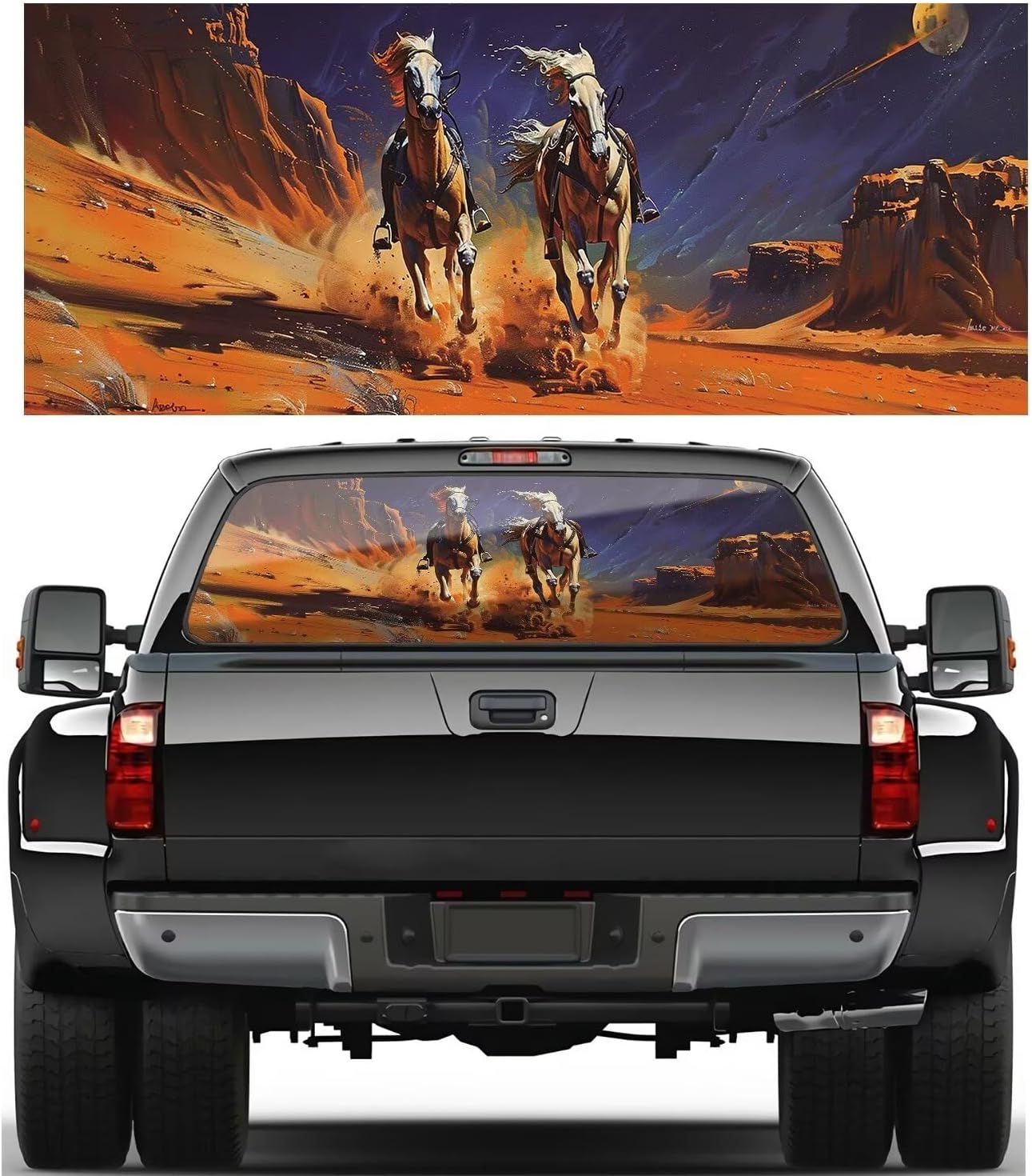 Amazon.com - generic Truck Back Window Graphics Running Horse, Oil ...