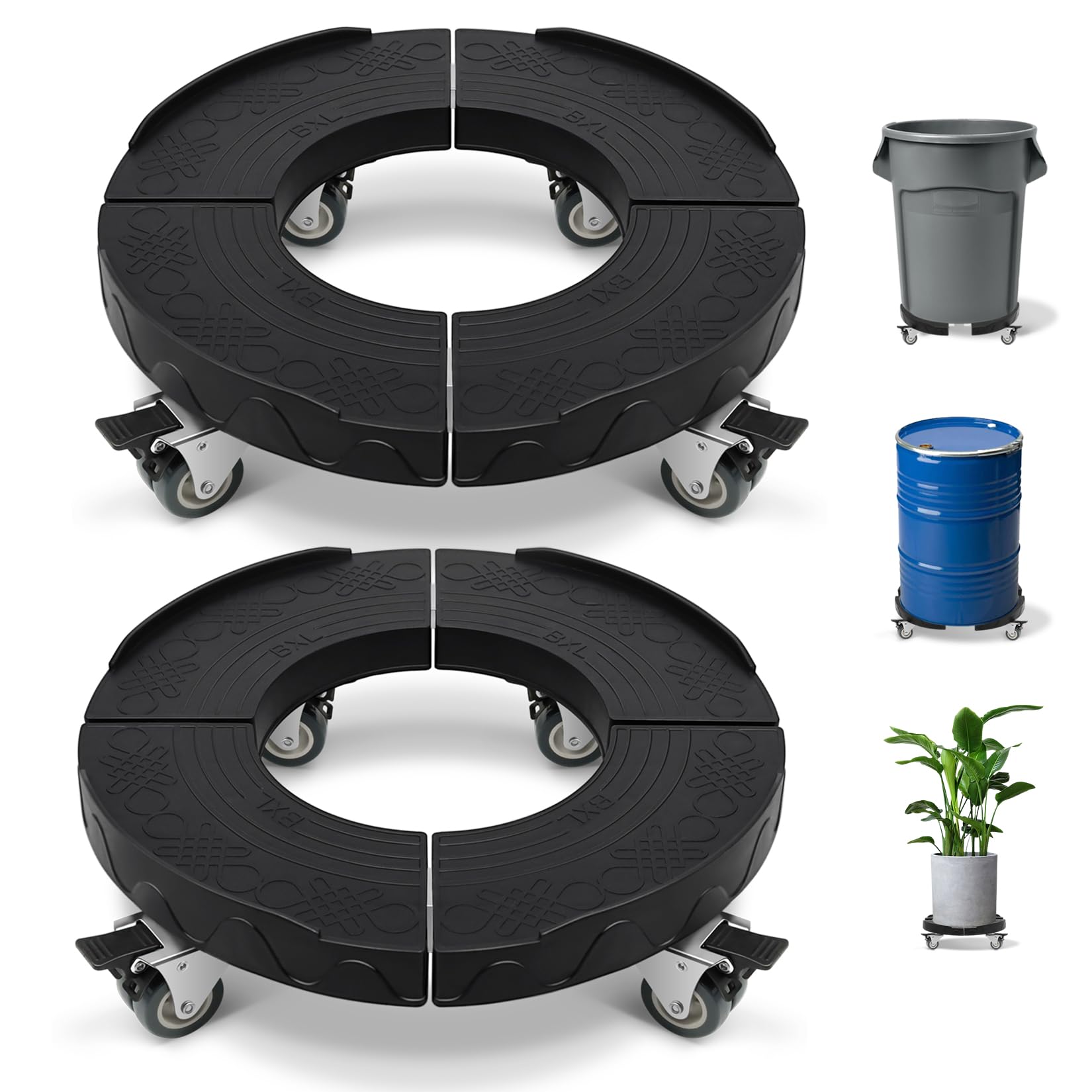 Amazon.com: Nefish Trash Can Dolly Wheels, 15-19 Inch Adjustable Round ...