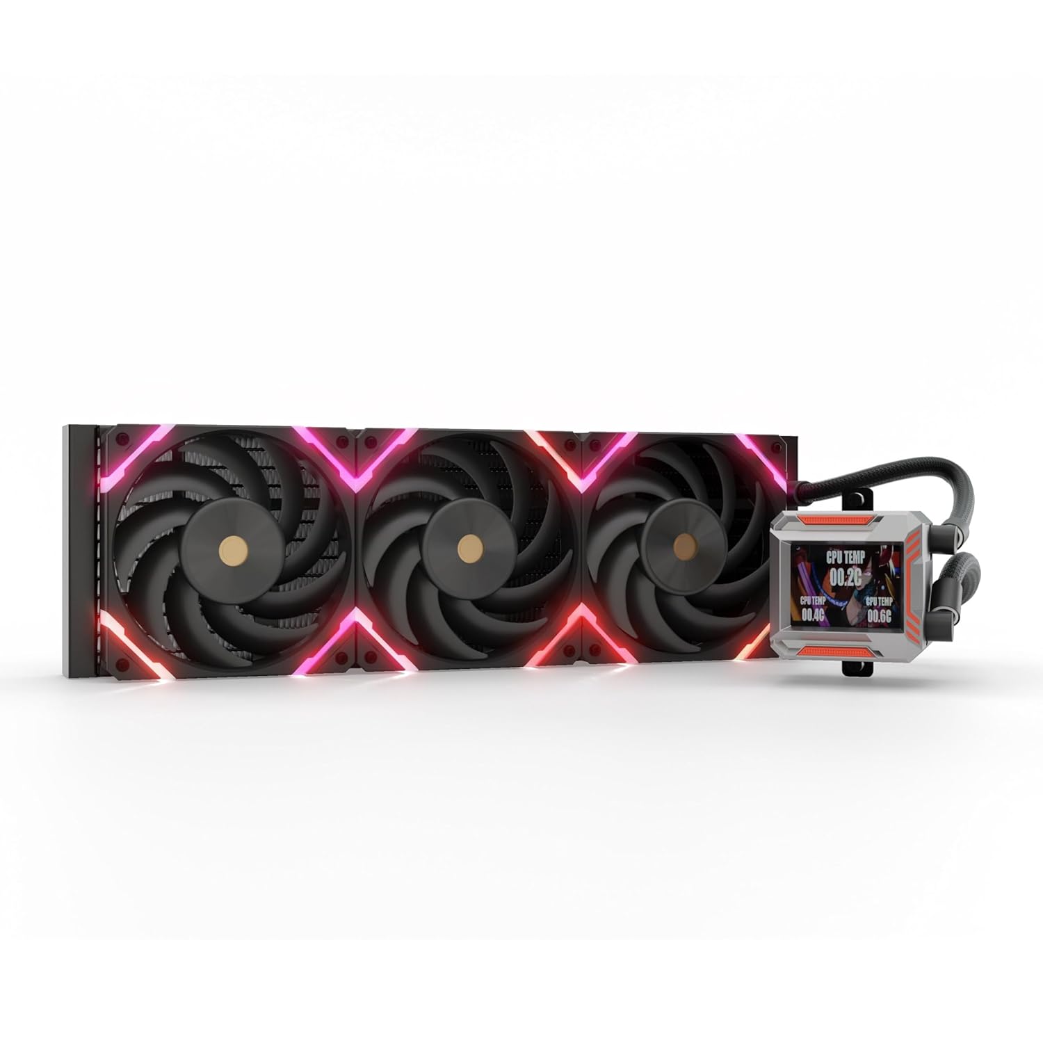 Amazon.com: Syn 360 Black - AIO CPU Liquid Cooler - LCD Screen Inside ...