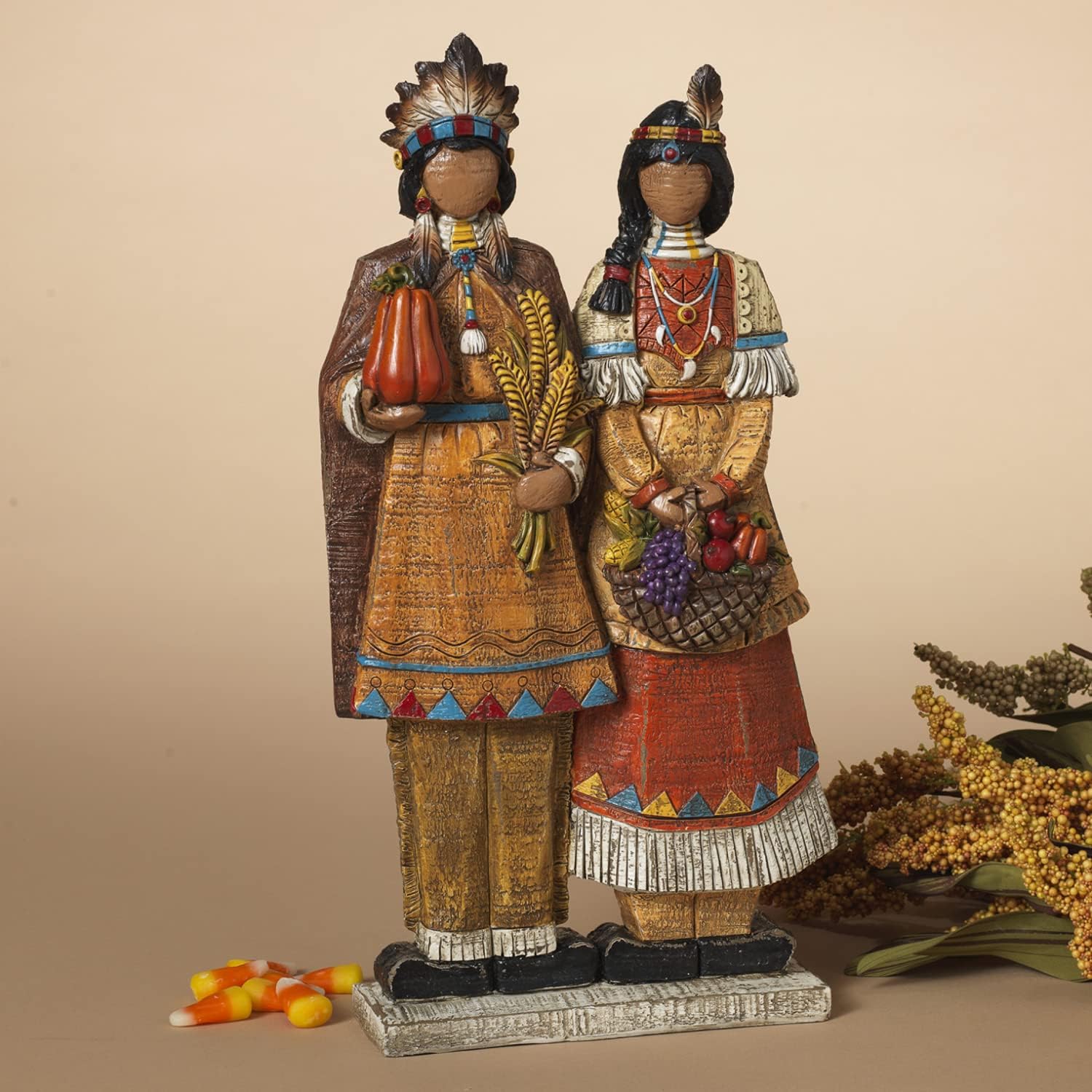 Amazon.com: One Holiday Way Vintage 12-Inch Native American Couple ...