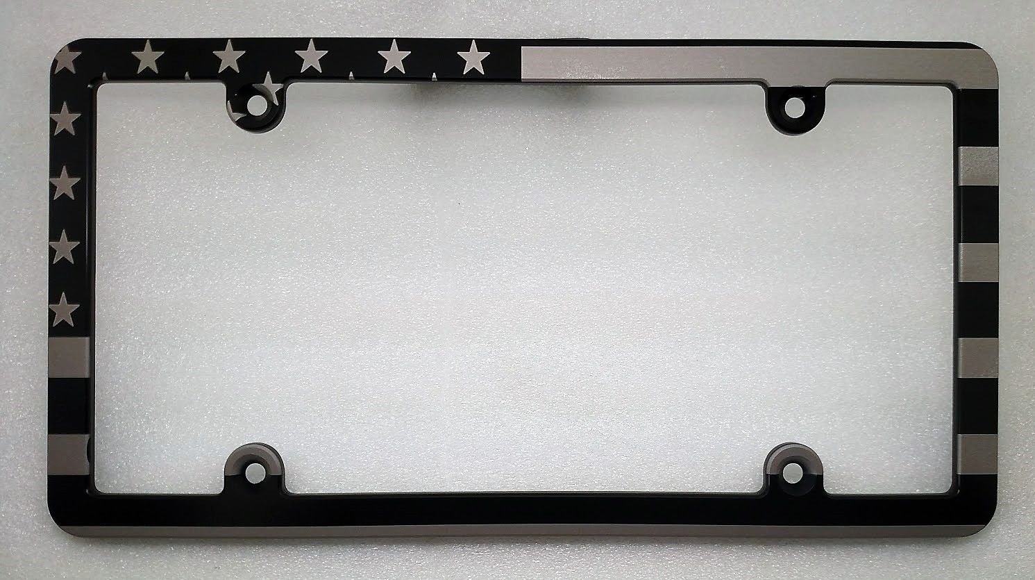 Amazon.com: American Flag License Plate Frame, Slimline, Black : Automotive