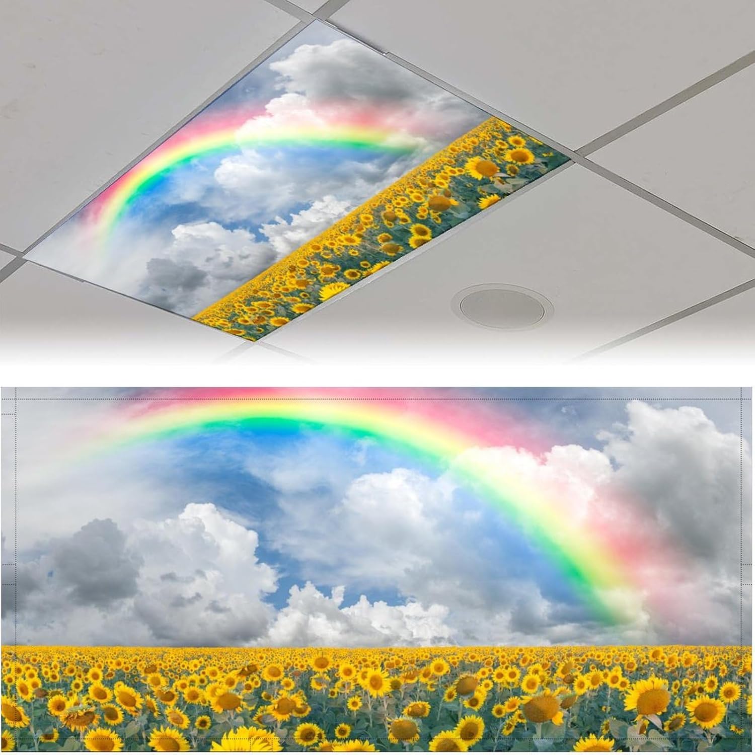 2PCS Fluorescent Light Covers for Classroom Ceiling Lights Magnetic ...