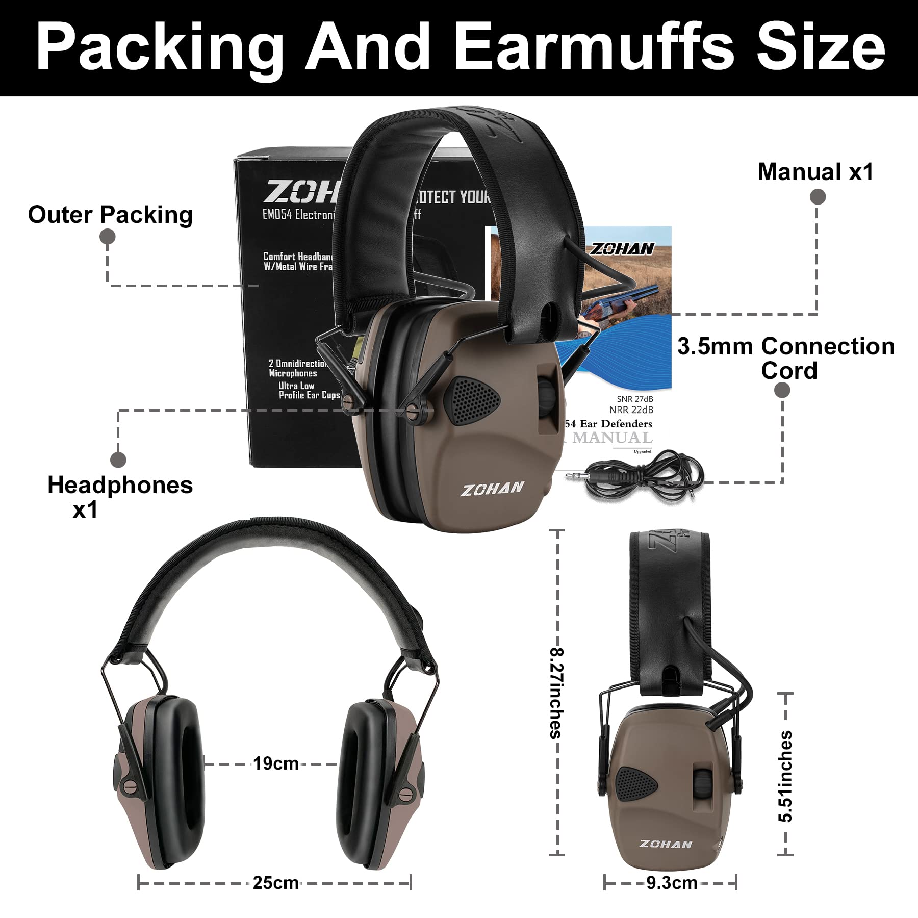 Snapklik.com : ZOHAN EM054 Electronic Ear Protection For Shooting Range