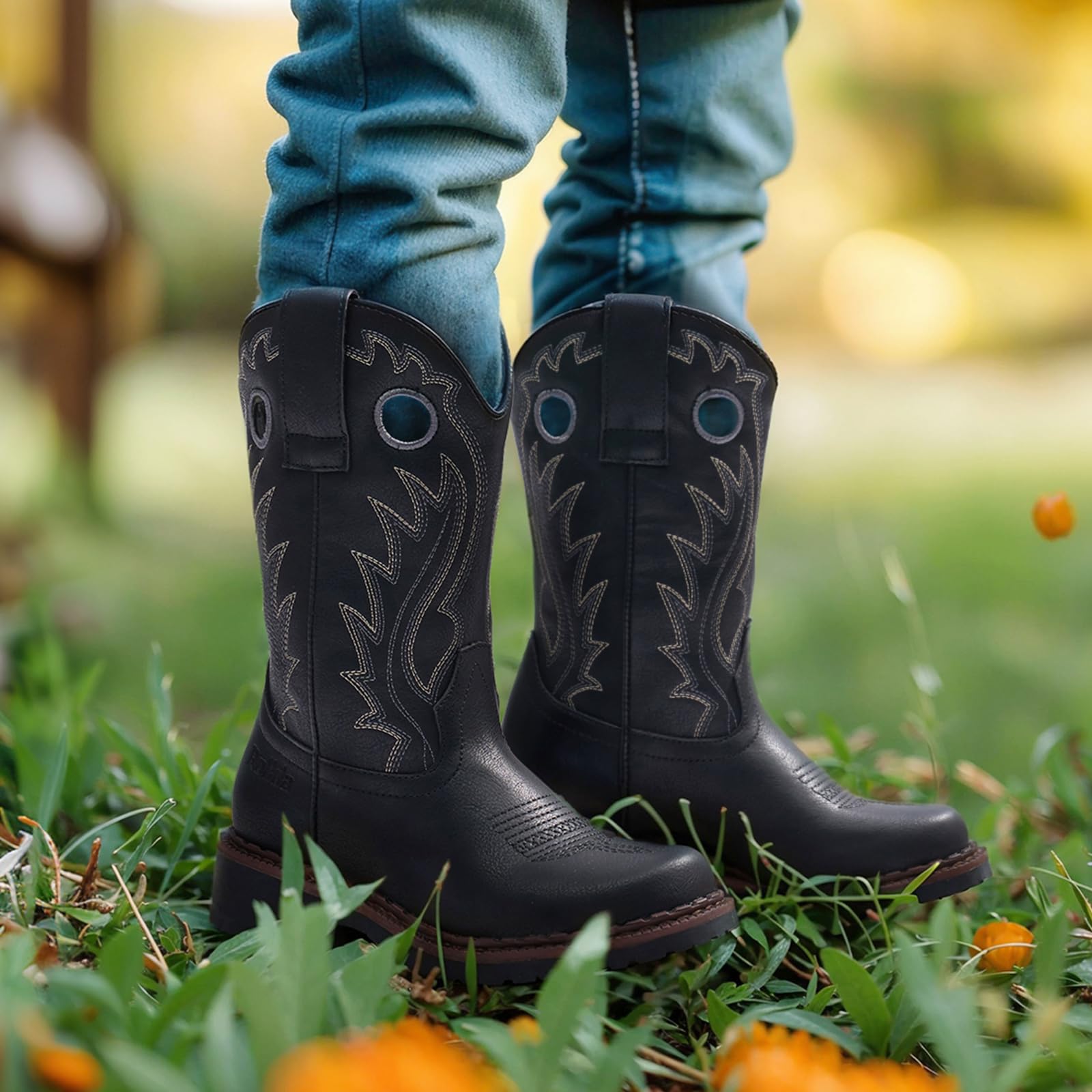 Snapklik.com : Boys Cowboy Boots Kids Western Boots Square Toe Girls ...