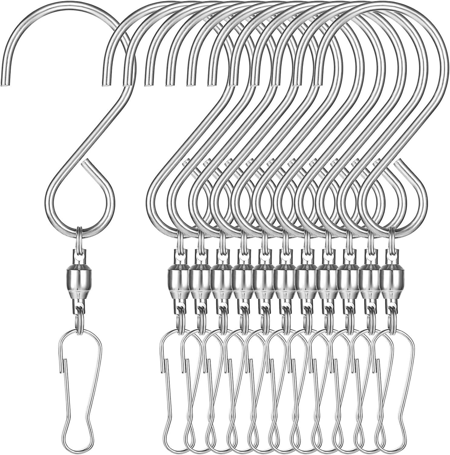 Amazon.com: MFDSJ 24 Pcs Swivel Clip Hanging Hooks, Stainless Steel 360 ...