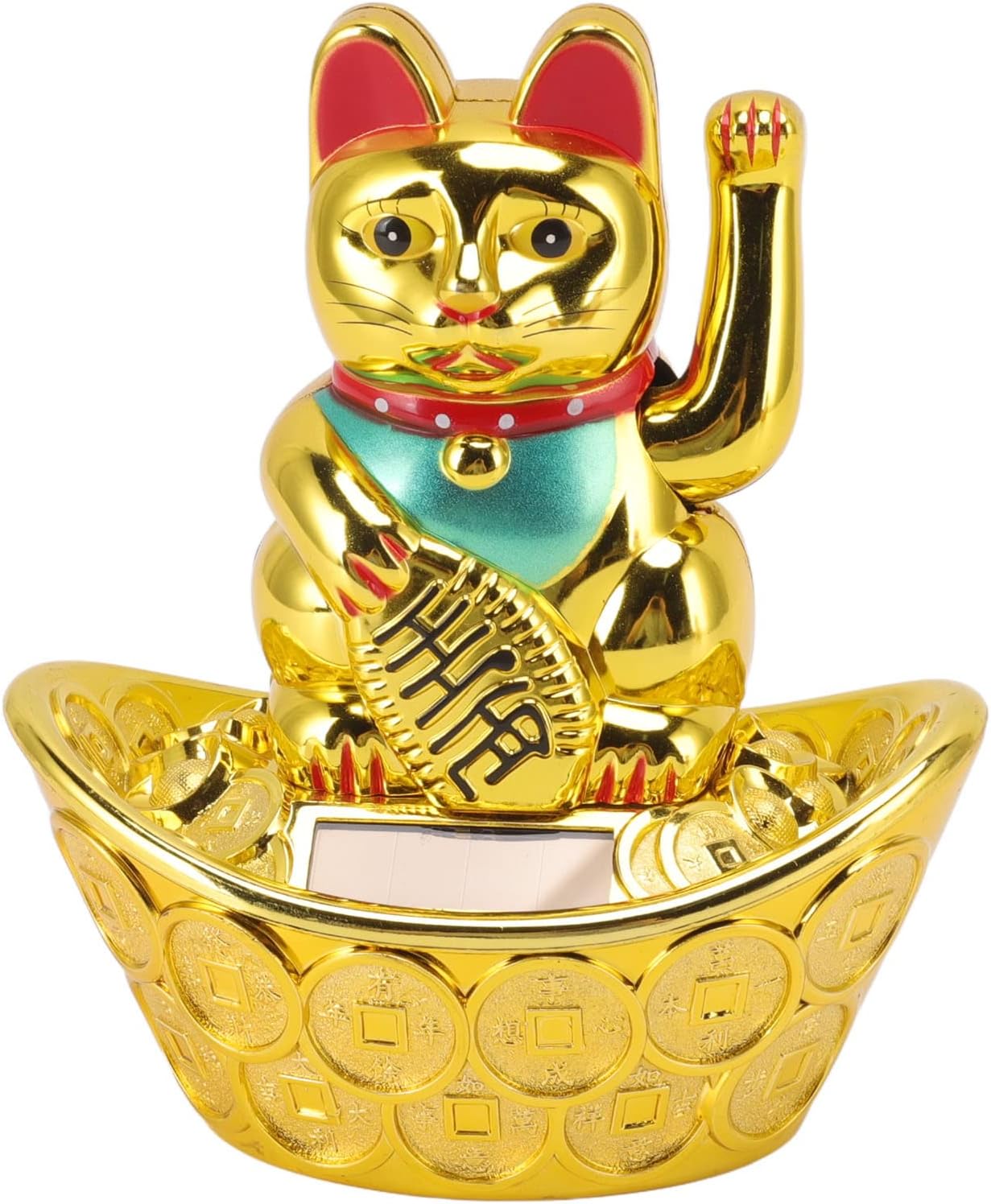 Solar Powered Lucky Cat, Feng Shui Waving Arm Good Luck Wealth ...