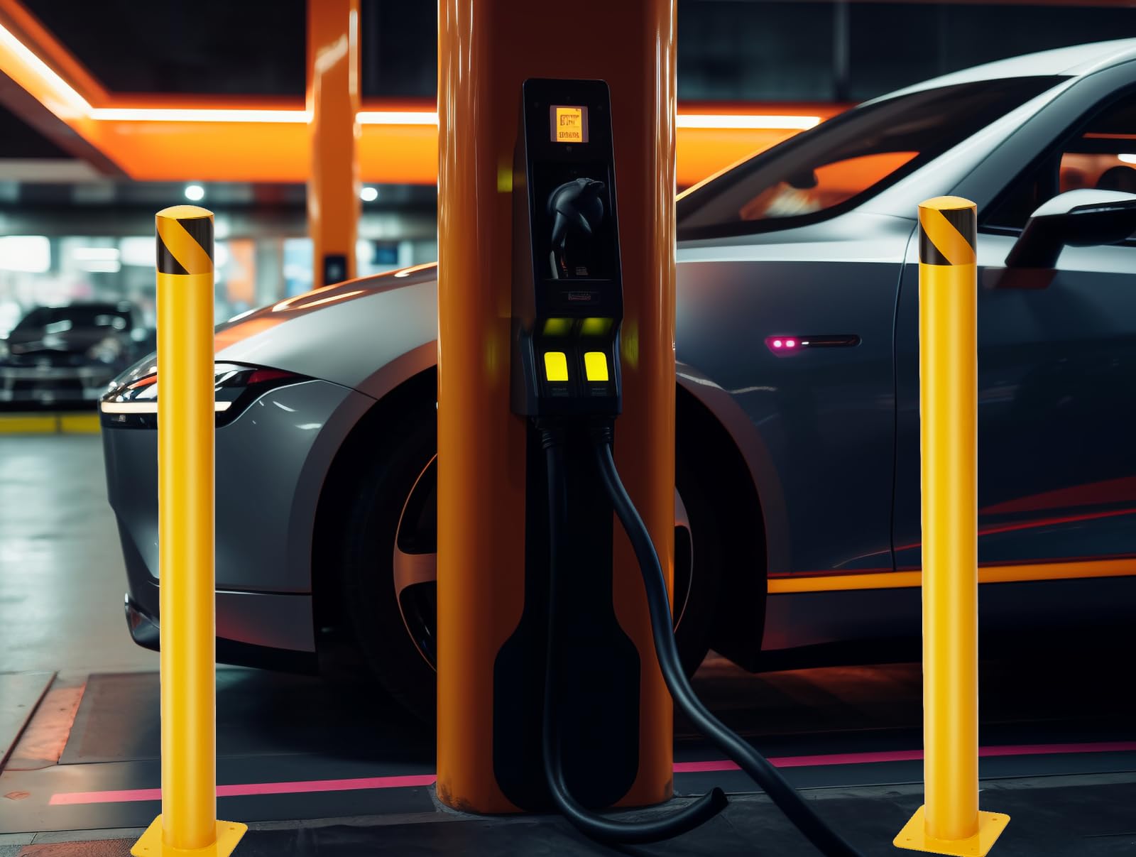 Snapklik.com : 42 Inch Safety Bollard 2 Packs, Bollard Post, 4.5 Inch ...