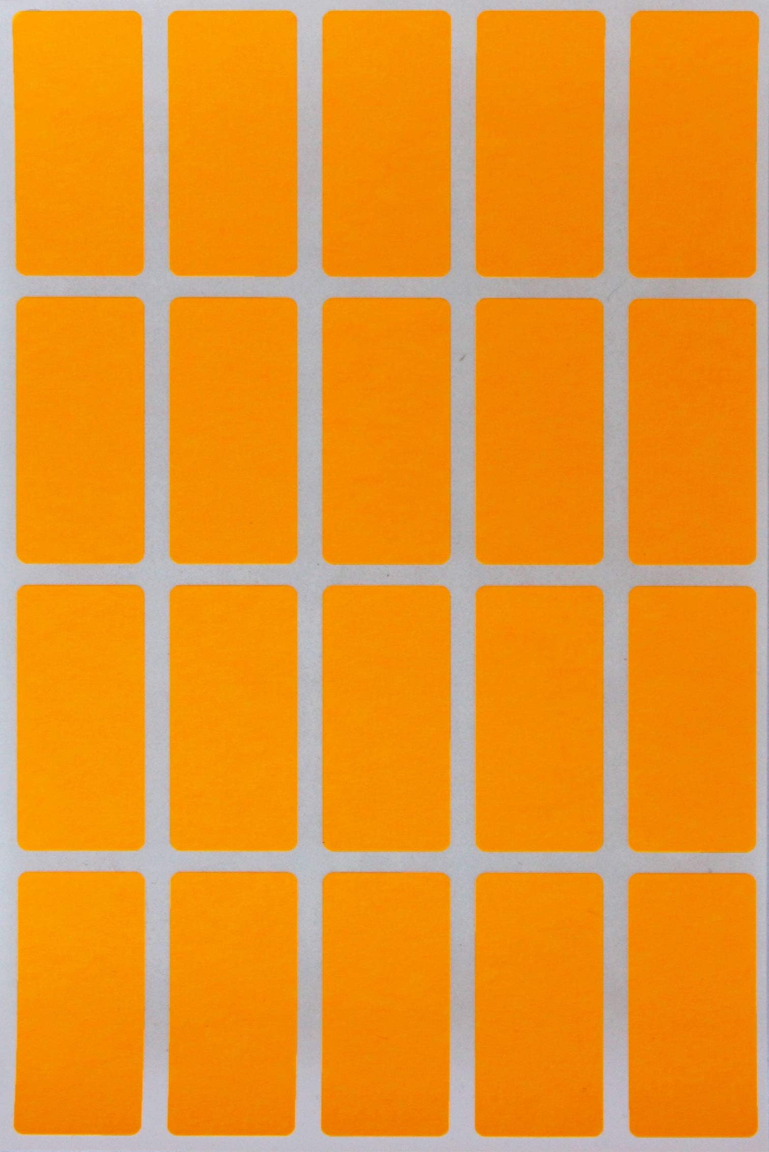 Royal Green Neon Orange Rectangle Stickers 4cm x 1.9cm - Color Coding ...