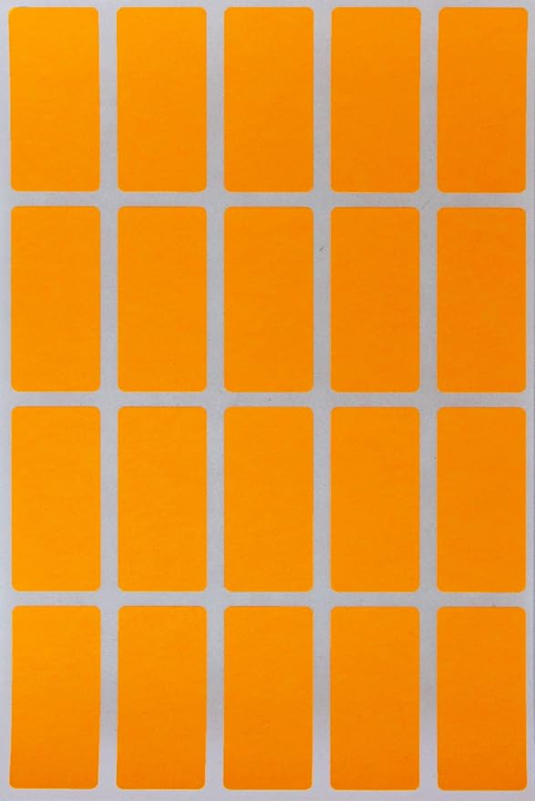 Royal Green Neon Orange Rectangle Stickers 4cm x 1.9cm - Color Coding ...