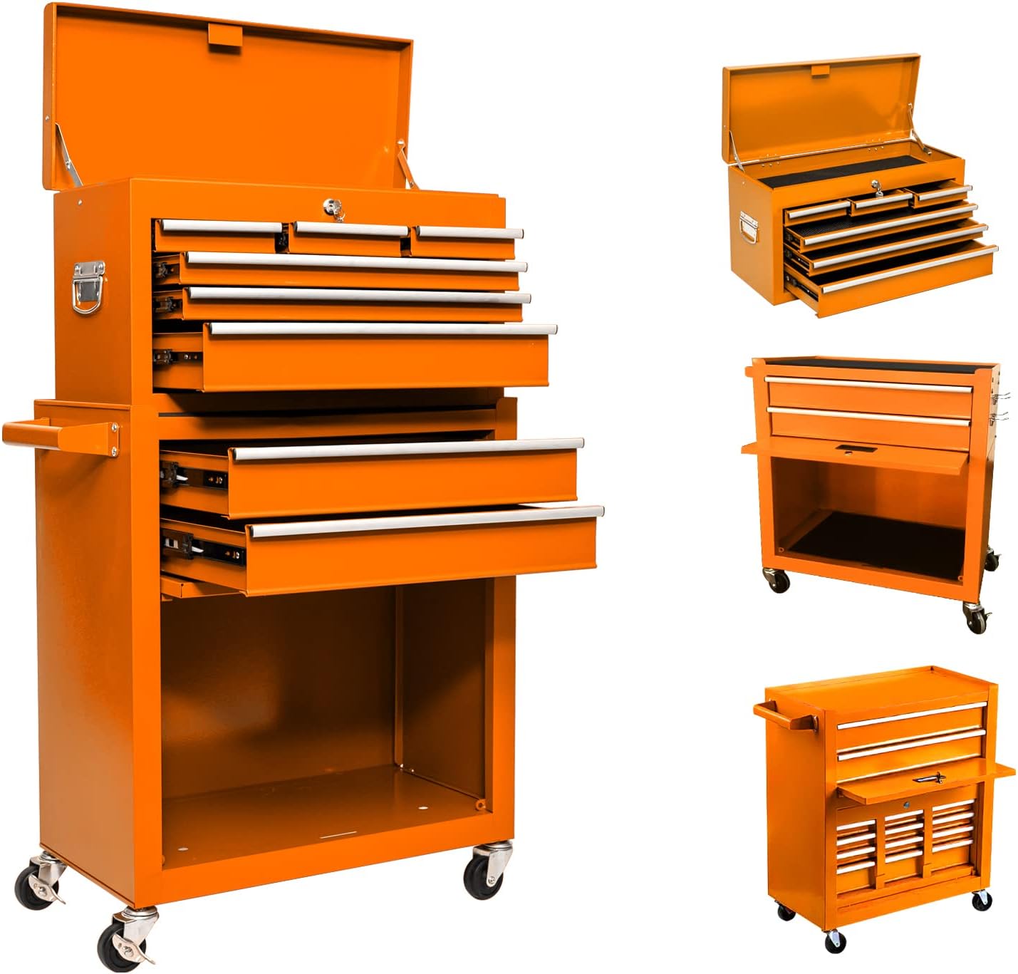 Amazon.com: 8-Drawer Rolling Tool Chest, Big Tool Box with 4 Wheels ...