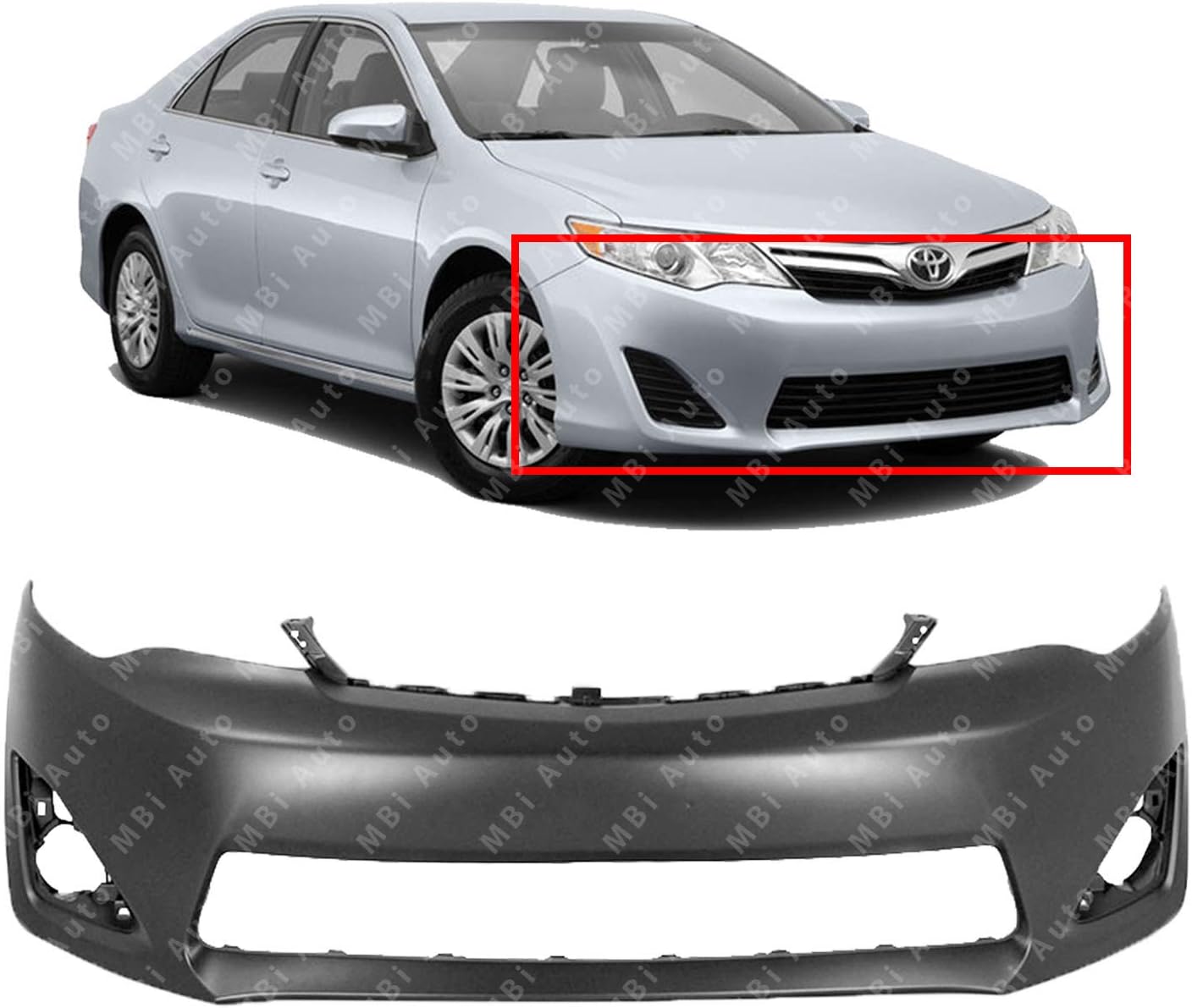 Amazon.com: MBI AUTO - Primered, Front Bumper Cover Fascia for 2012 ...