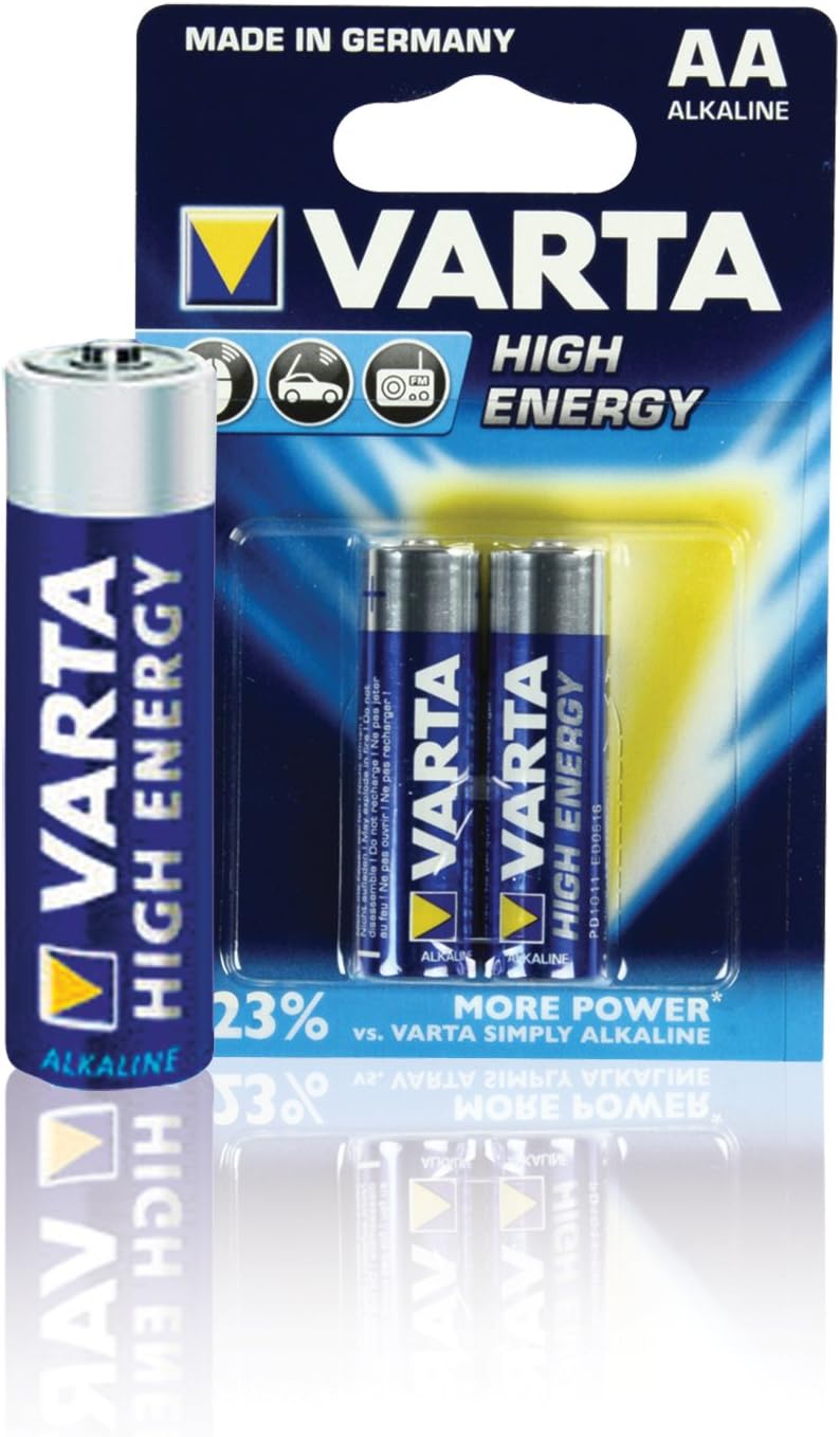 Varta-49062 High Energy - Pilas alcalinas AA/LR6 1.5 V paquete de 2 ...
