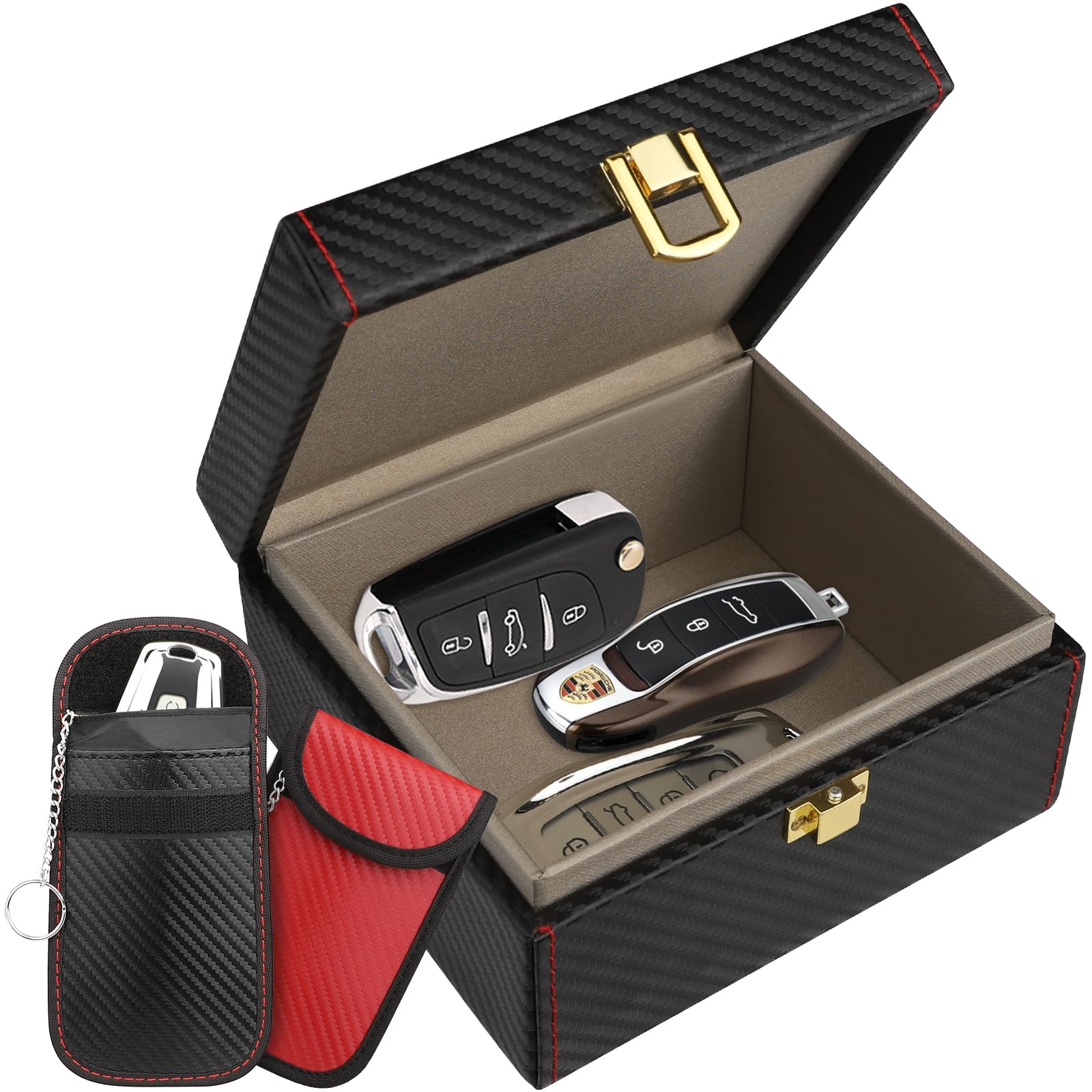 Faraday Box, [with 2 Colors Faraday Pouch]Diyife 5-7 Car Keys Capacity ...