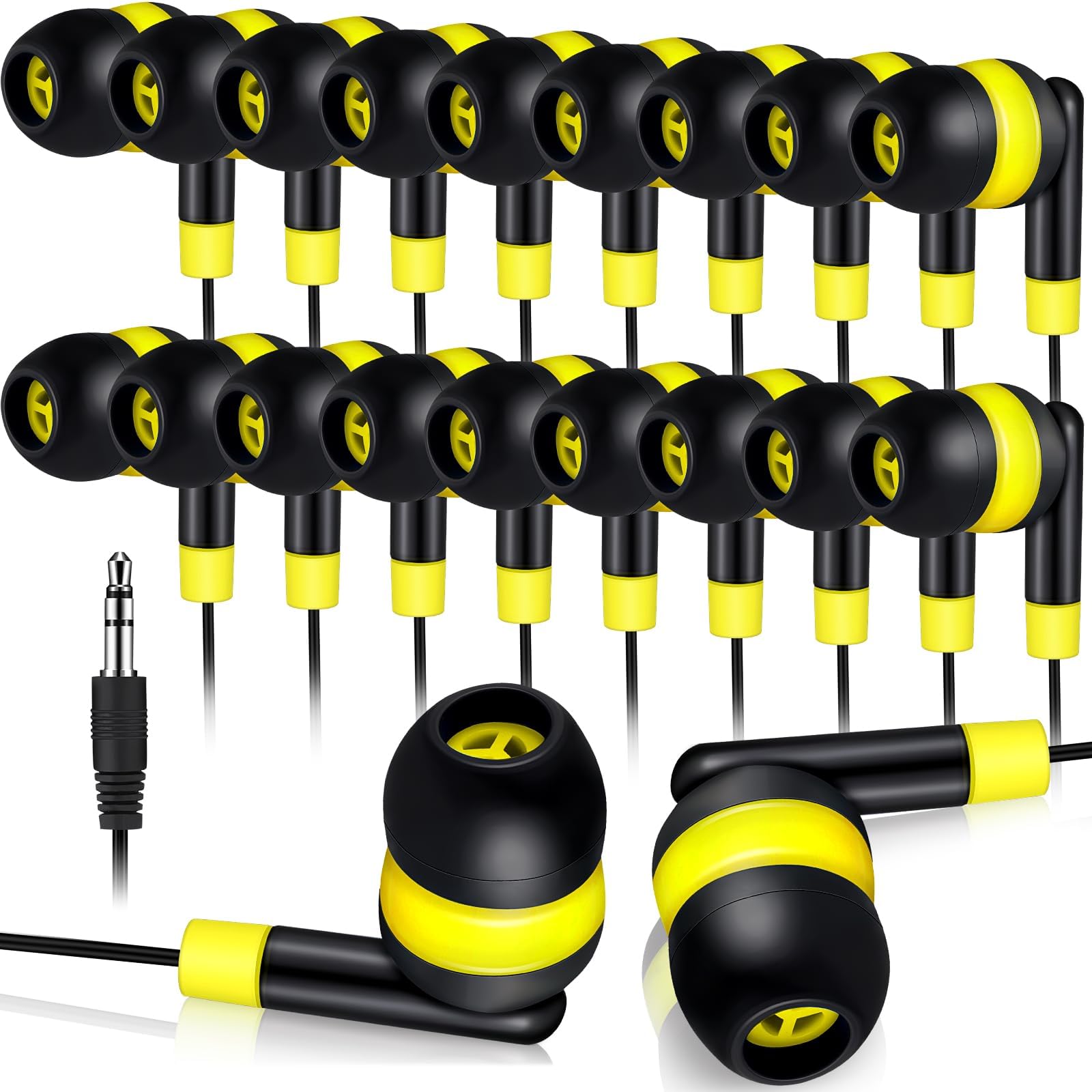 Amazon.com: Kanayu 100 Pack Wired Earbuds Bulk for Classroom Ear ...