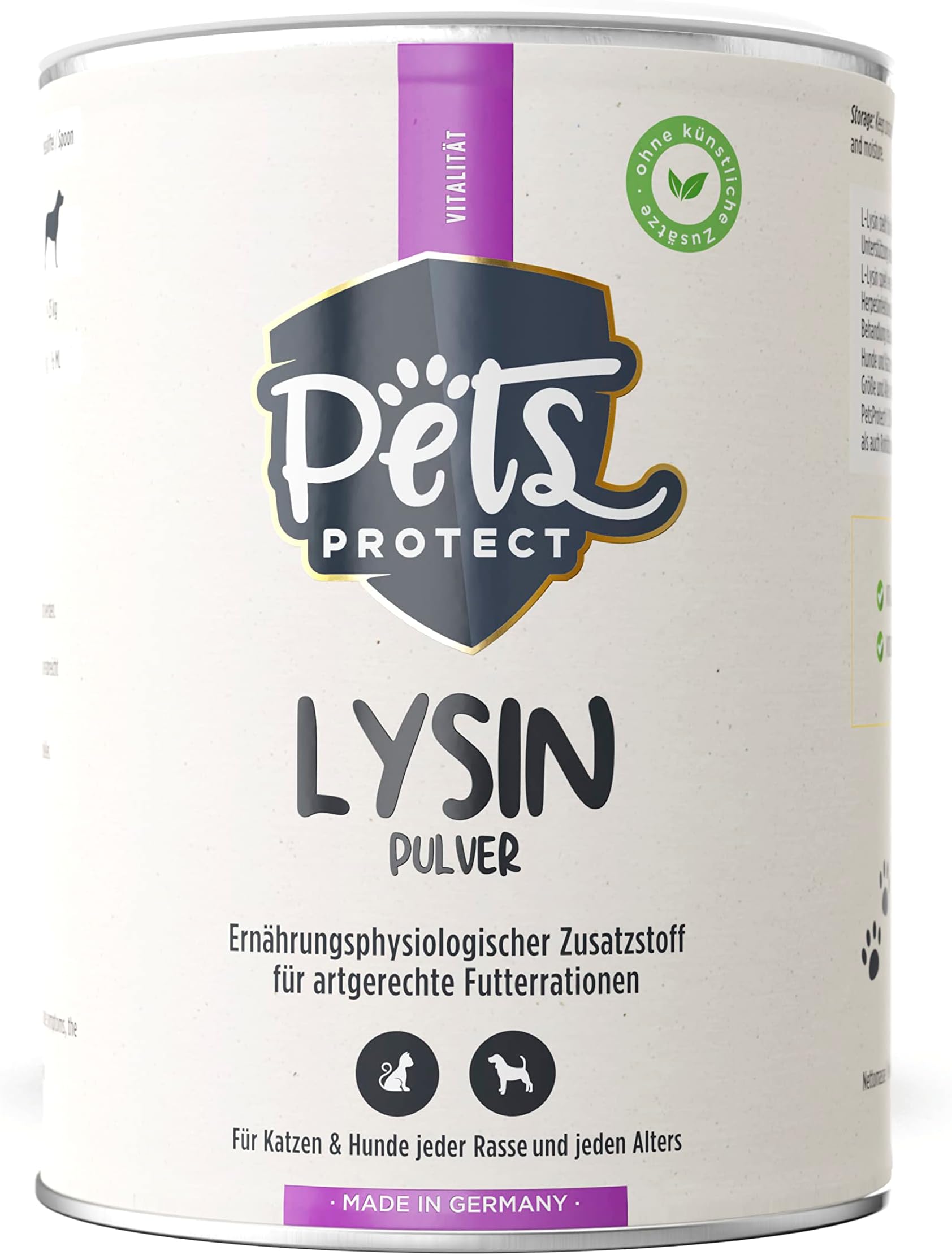 L-Lysine pour Chat en Poudre 250g, Acide aminé Pur - Lysine Chat Coryza ...