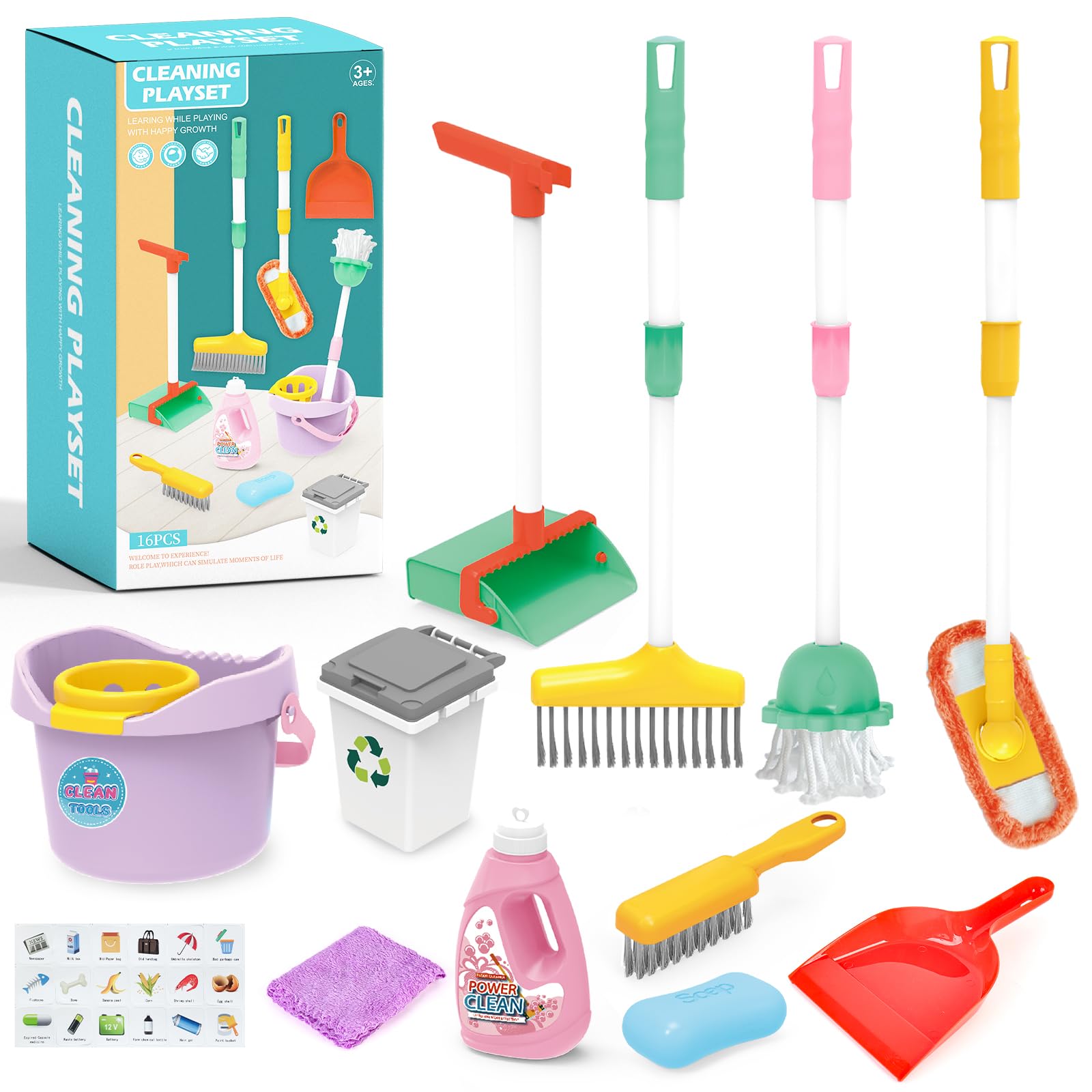 Snapklik.com : deAO Toddler Cleaning Set, 16 Pcs Kids Cleaning Toy Set ...