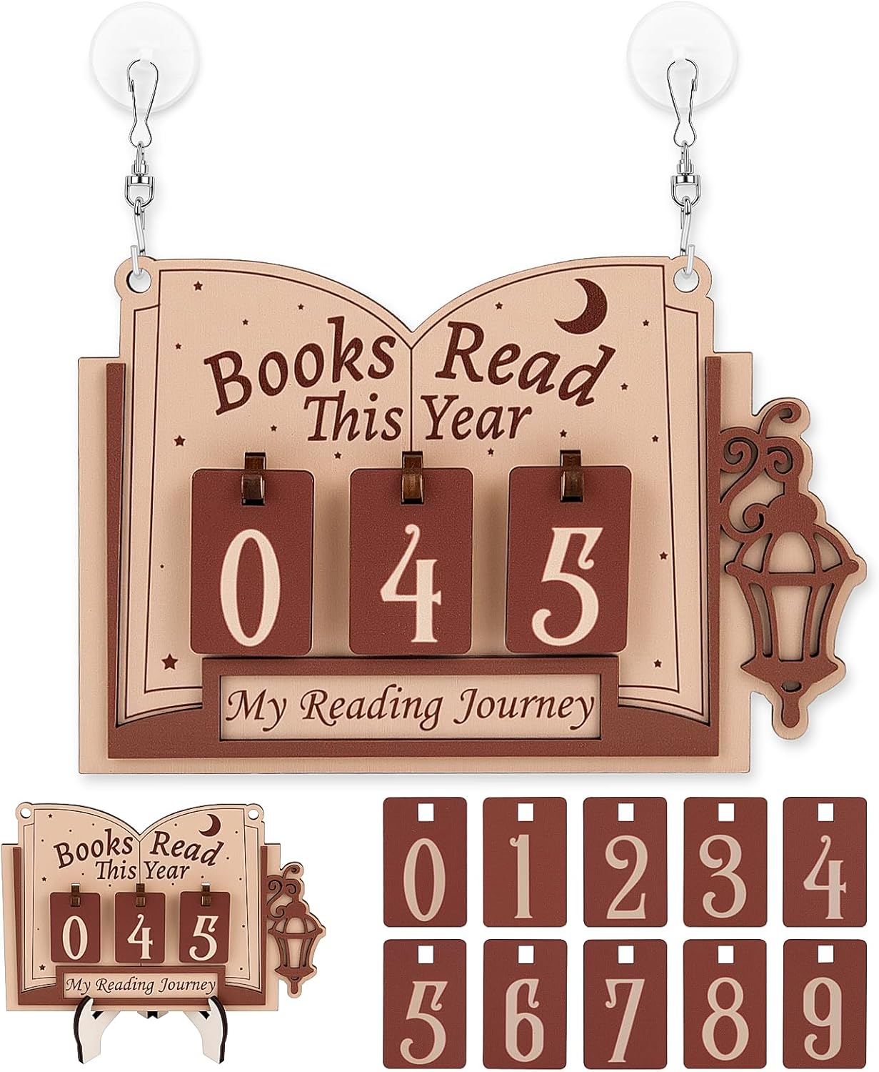 Amazon.com: Meetory Books Read This Year Counter - Book Counter Sign ...