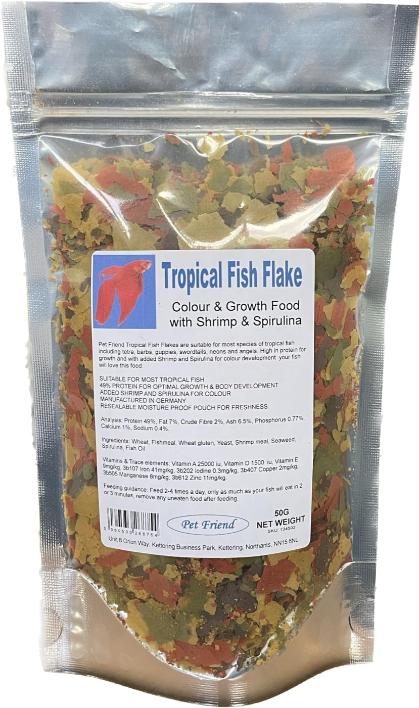 Pet Friend Tropical Fish Food Aquarium Flake High Protein Growth ...