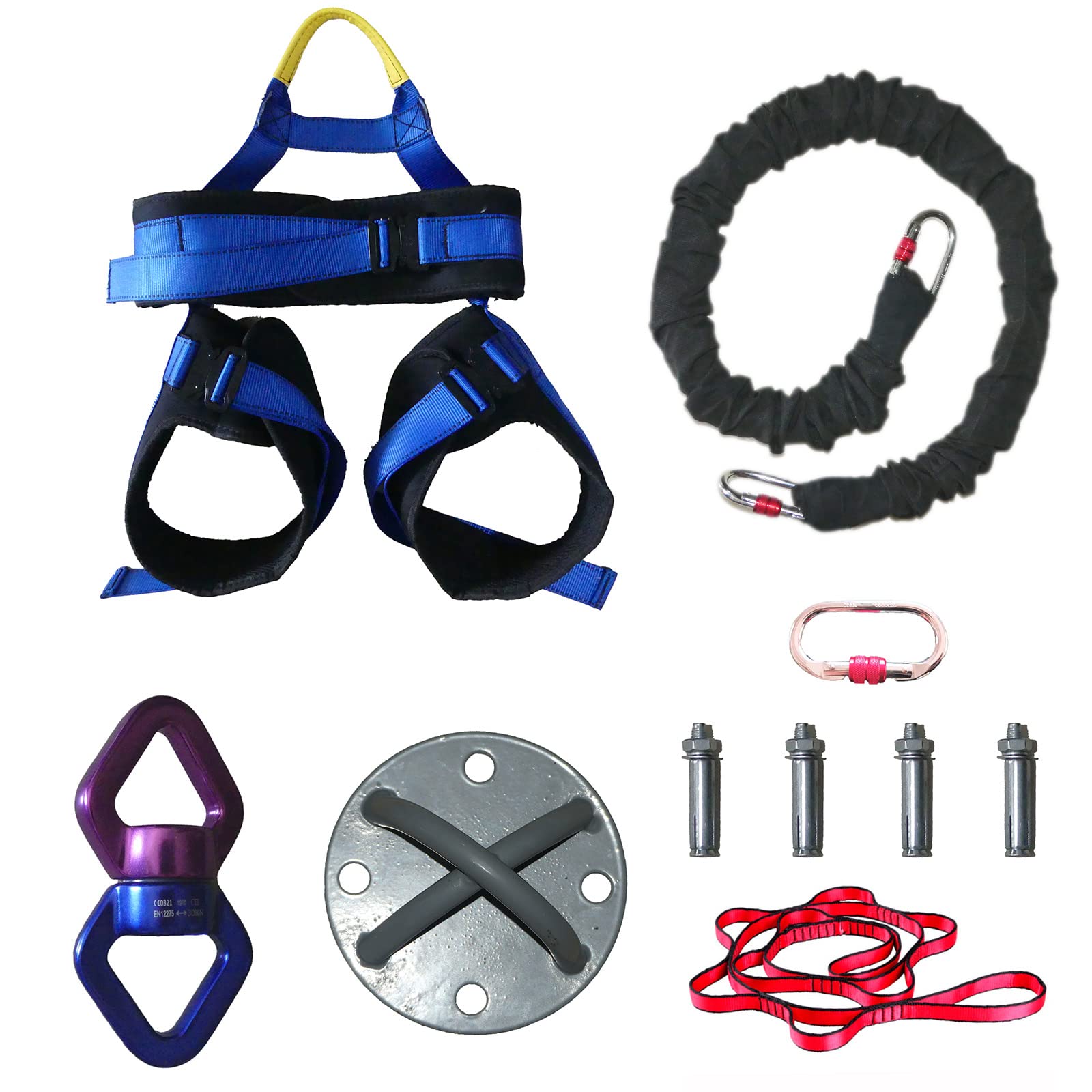 Complete Bungee Workout Bands Kit: Heavy Resistance Cord Set for ...