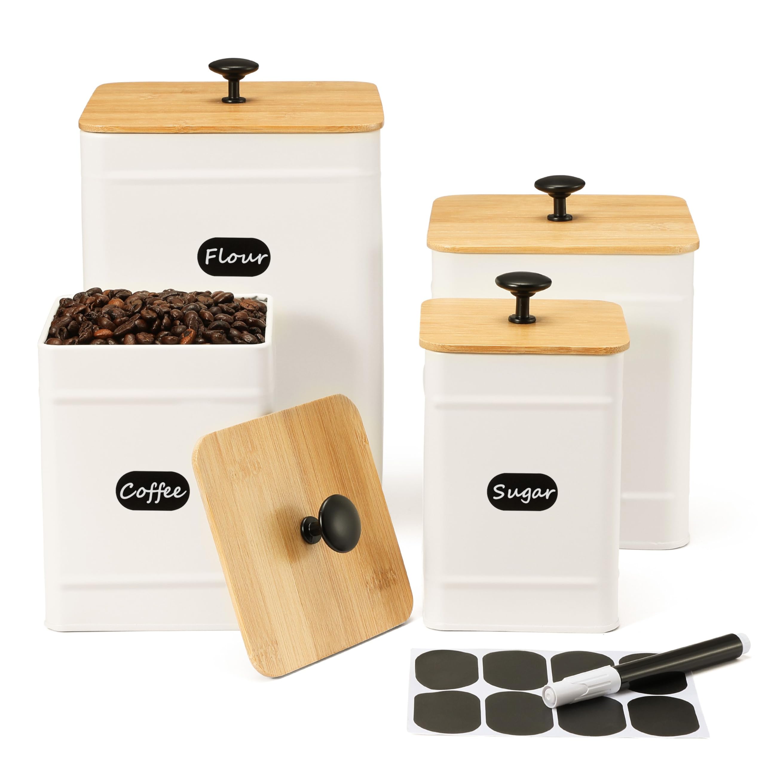 Amazon.com: PERFNIQUE Kitchen Canisters, Canister Sets for Kitchen ...