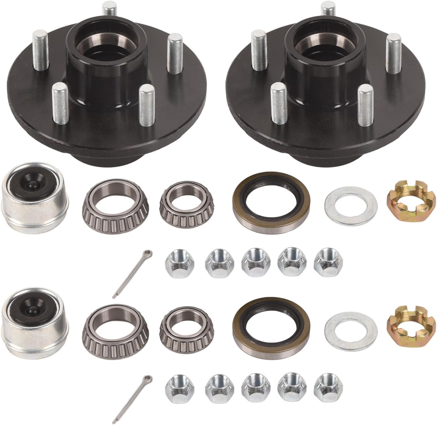 Amazon.com: TOPAZ Trailer Hub with Brake Drum 5 Lugs on 5" 5x5 Bearing ...