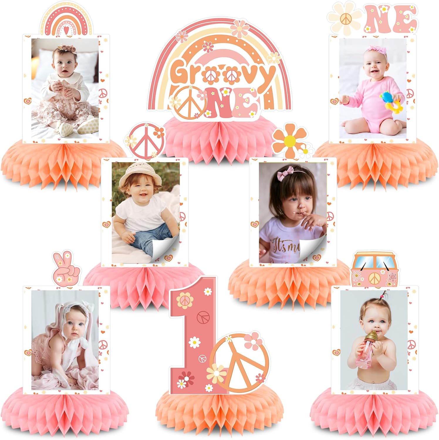 Amazon.com: NUTTYBASH Groovy One Birthday Decorations, Groovy Party ...