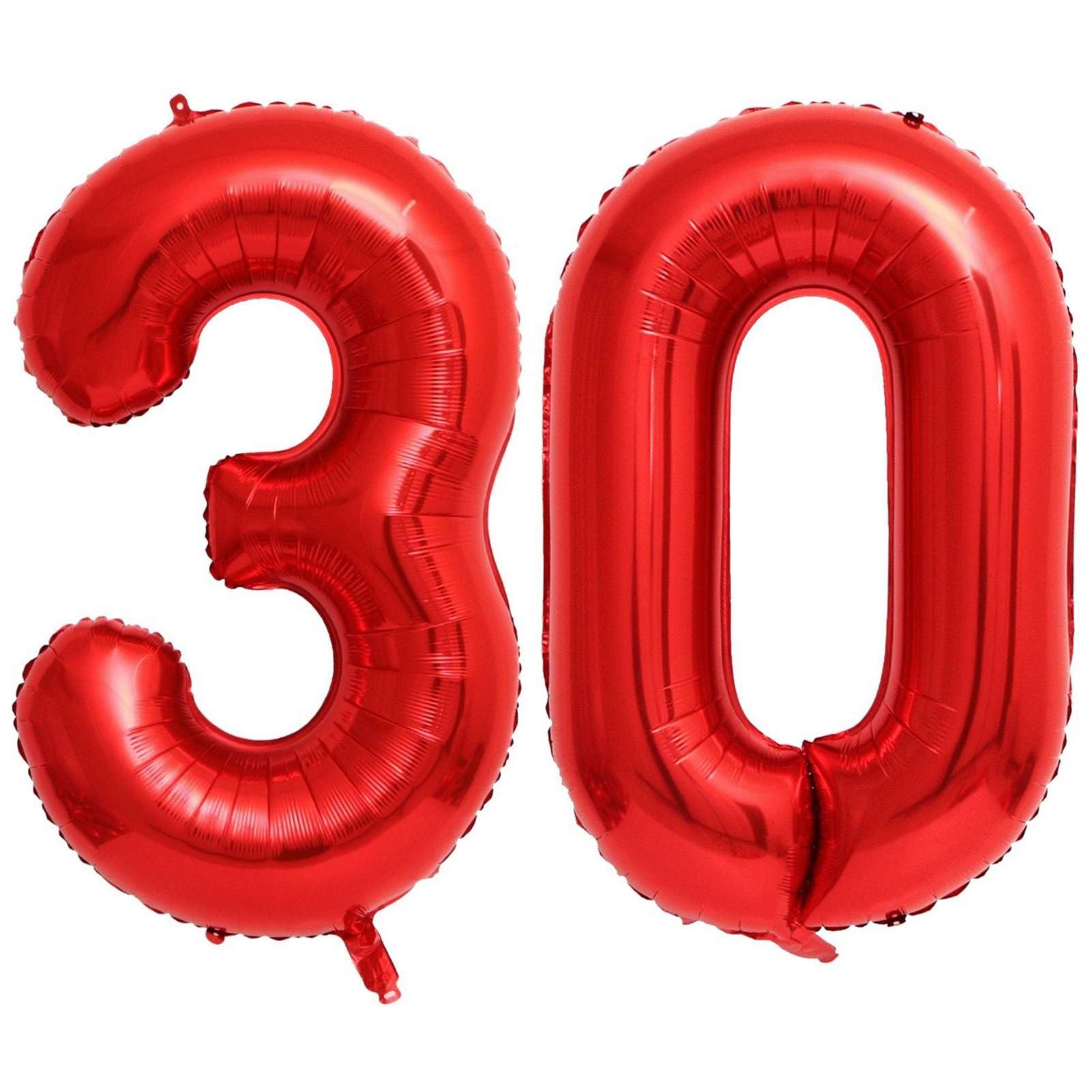 Amazon.com: Red 30 Number Balloons, 40 Inch Giant Number 30 Balloons ...