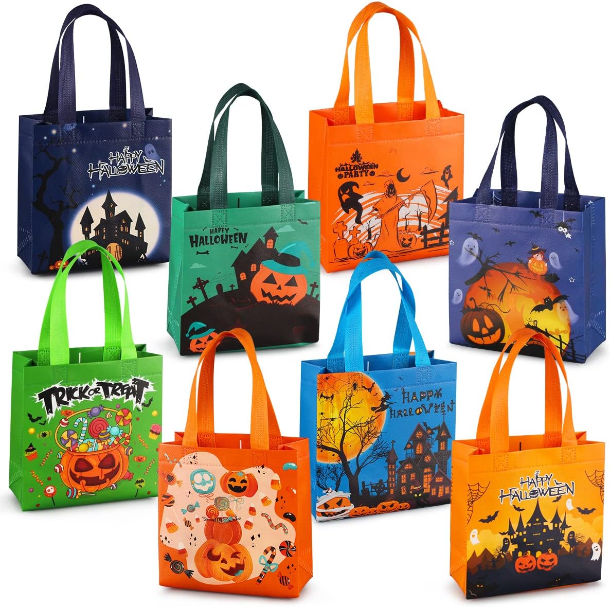 Amazon.com: YANGTE 16Pcs Halloween Bags Trick or Treat Tote Gift Bags ...