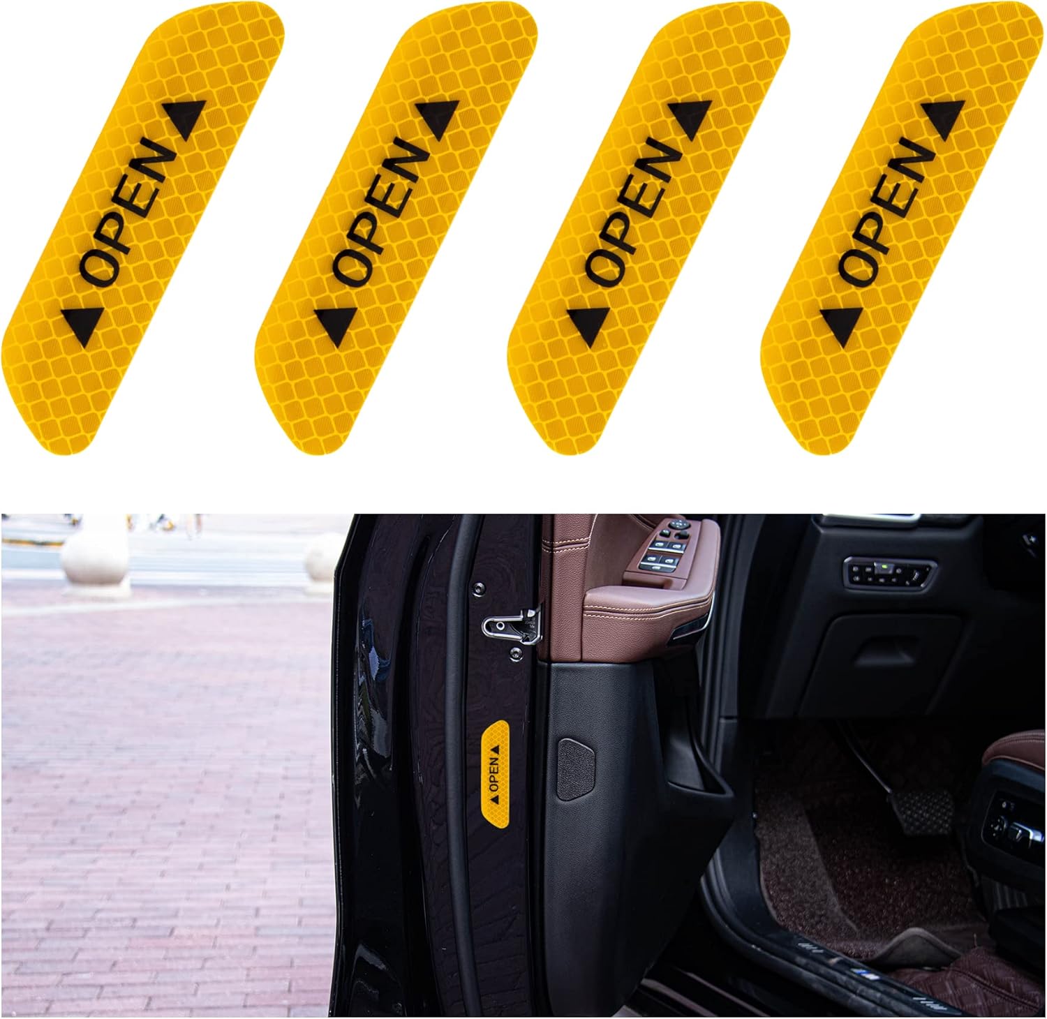 Amazon.com: SINGARO 4PCS Car Door Open Reflective Attention Sticker ...