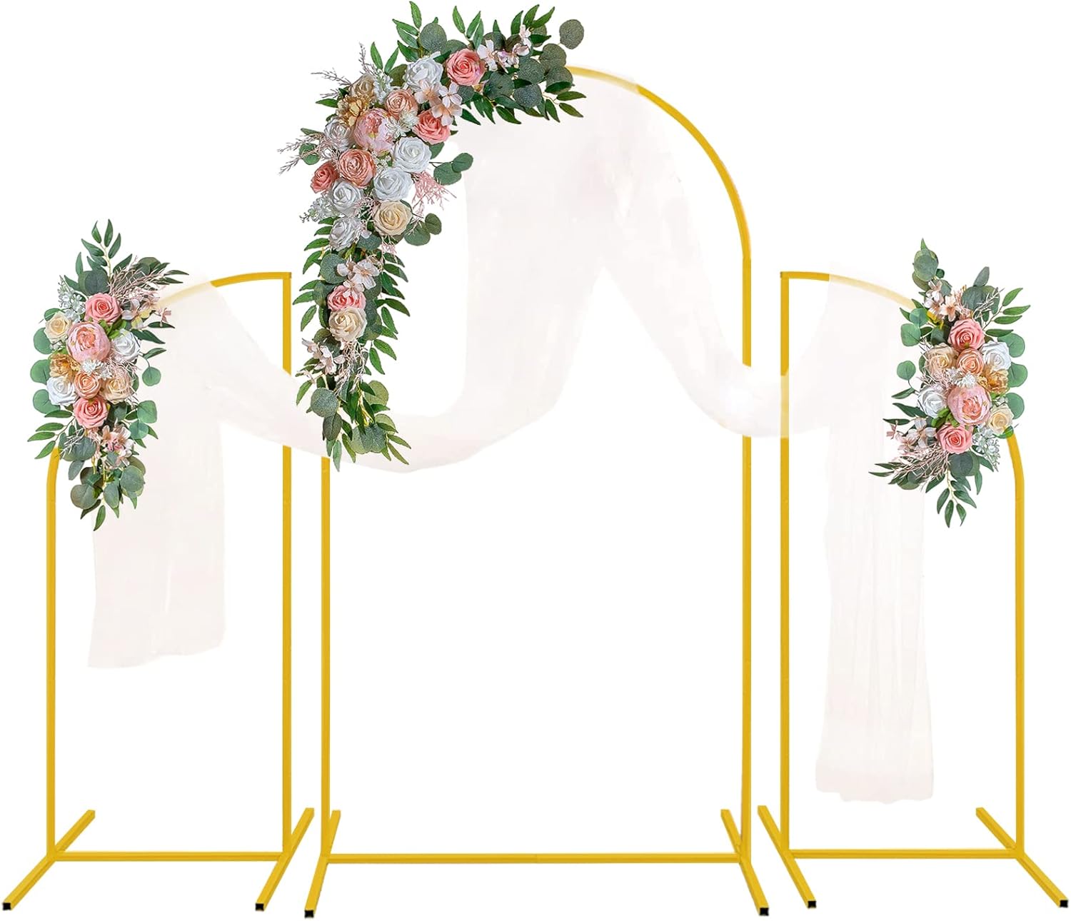 Amazon.com : Metal Arch Backdrop Stand Gold Arch Backdrop Frame Set of ...