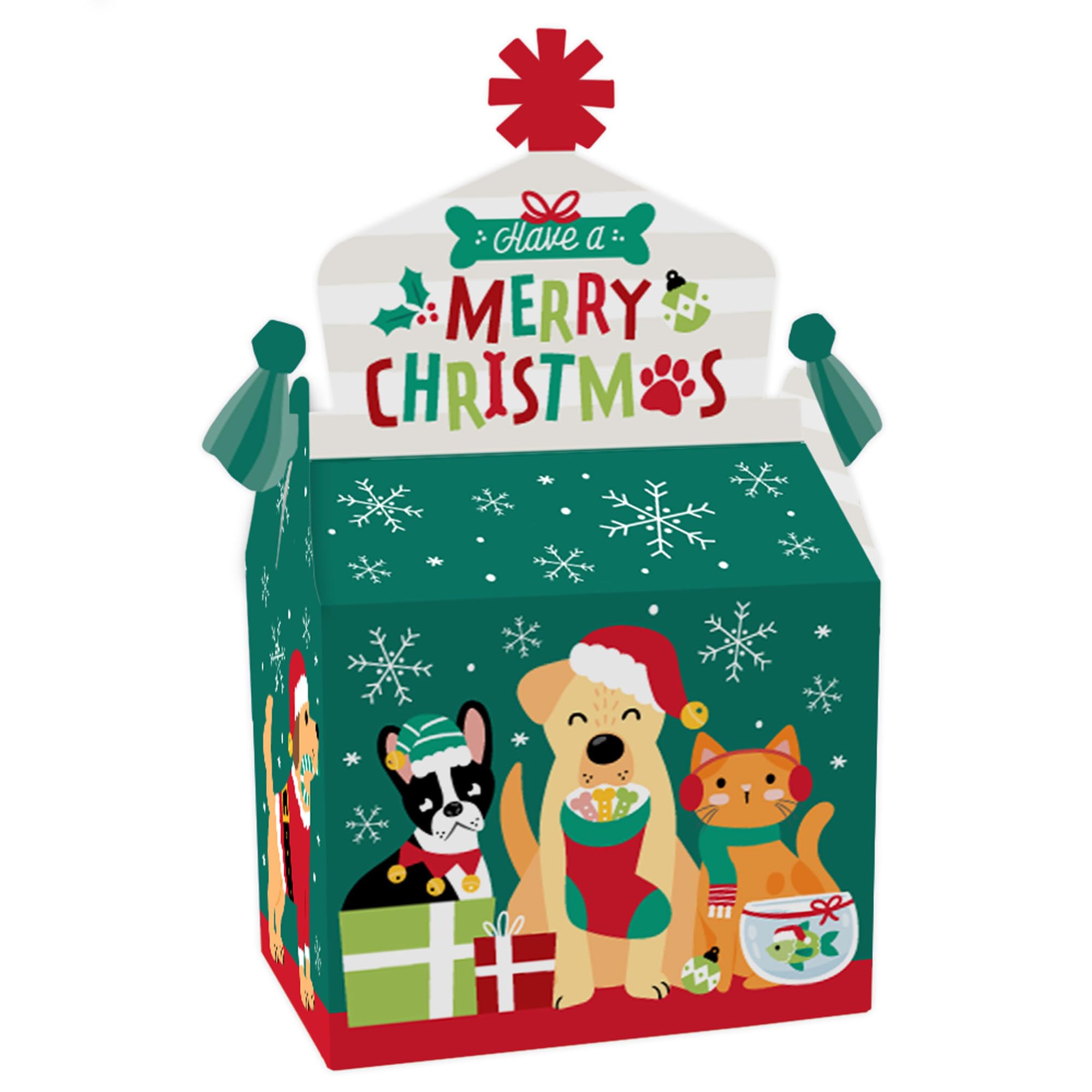 Amazon.com: Big Dot of Happiness Christmas Pets - Treat Box Party ...