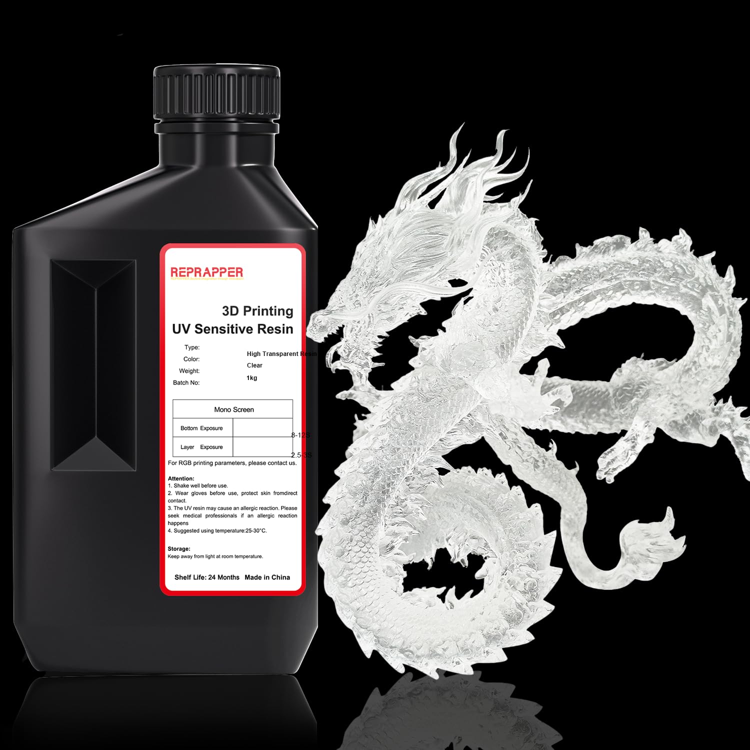 Amazon.com: RepRapper High Transparency 3D Printer Resin, Non-Yellowing ...