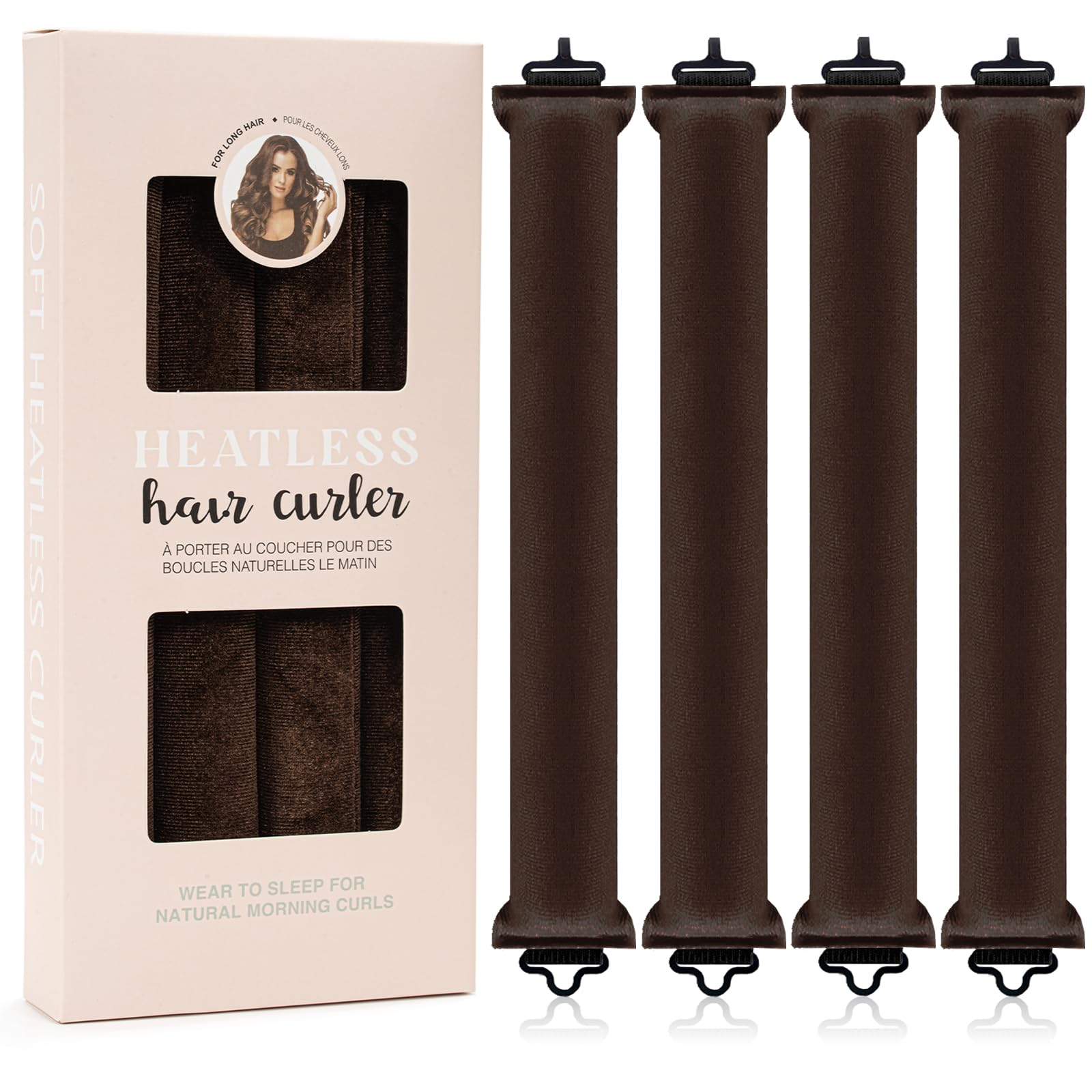 4Pcs Heatless Curls, Heatless Hair Curler Blowout Rods, Hair Curler No ...