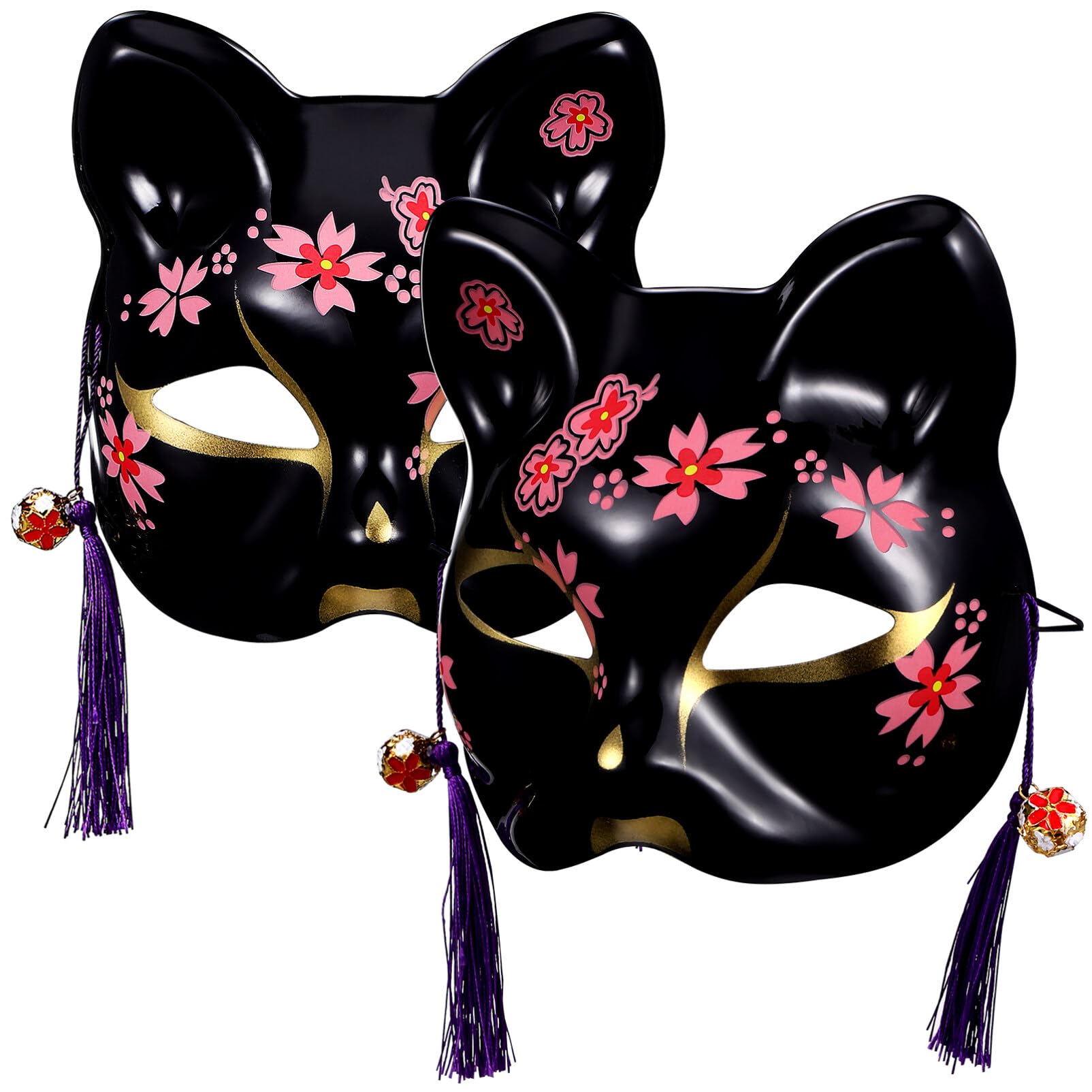 Amazon.com: Toyvian 2pcs Cat Mask Cosplay Mask Animal Half Face Mask ...