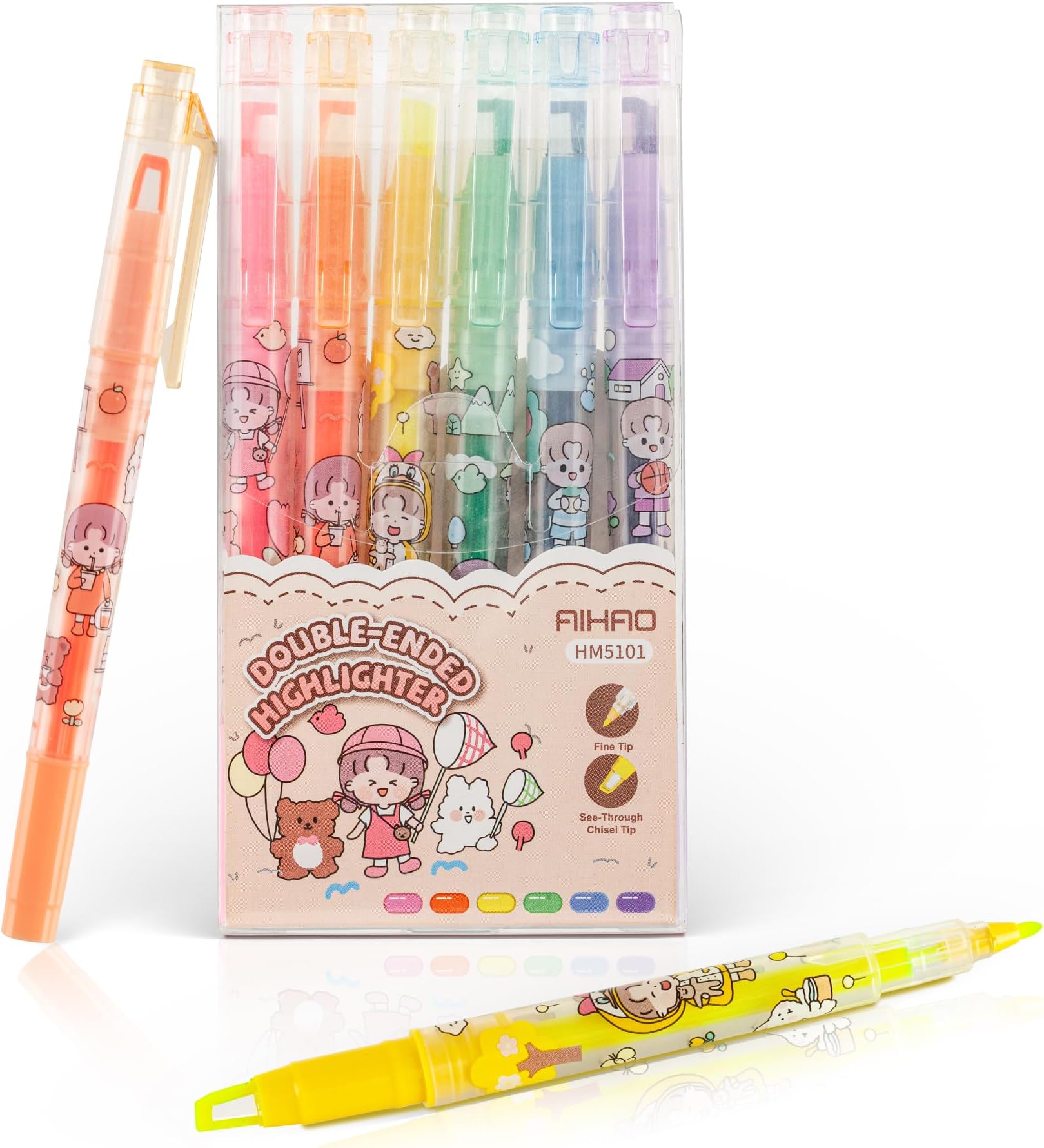 Amazon.com : Uni Highlighter Propus Window, 5 Soft Color Set ...