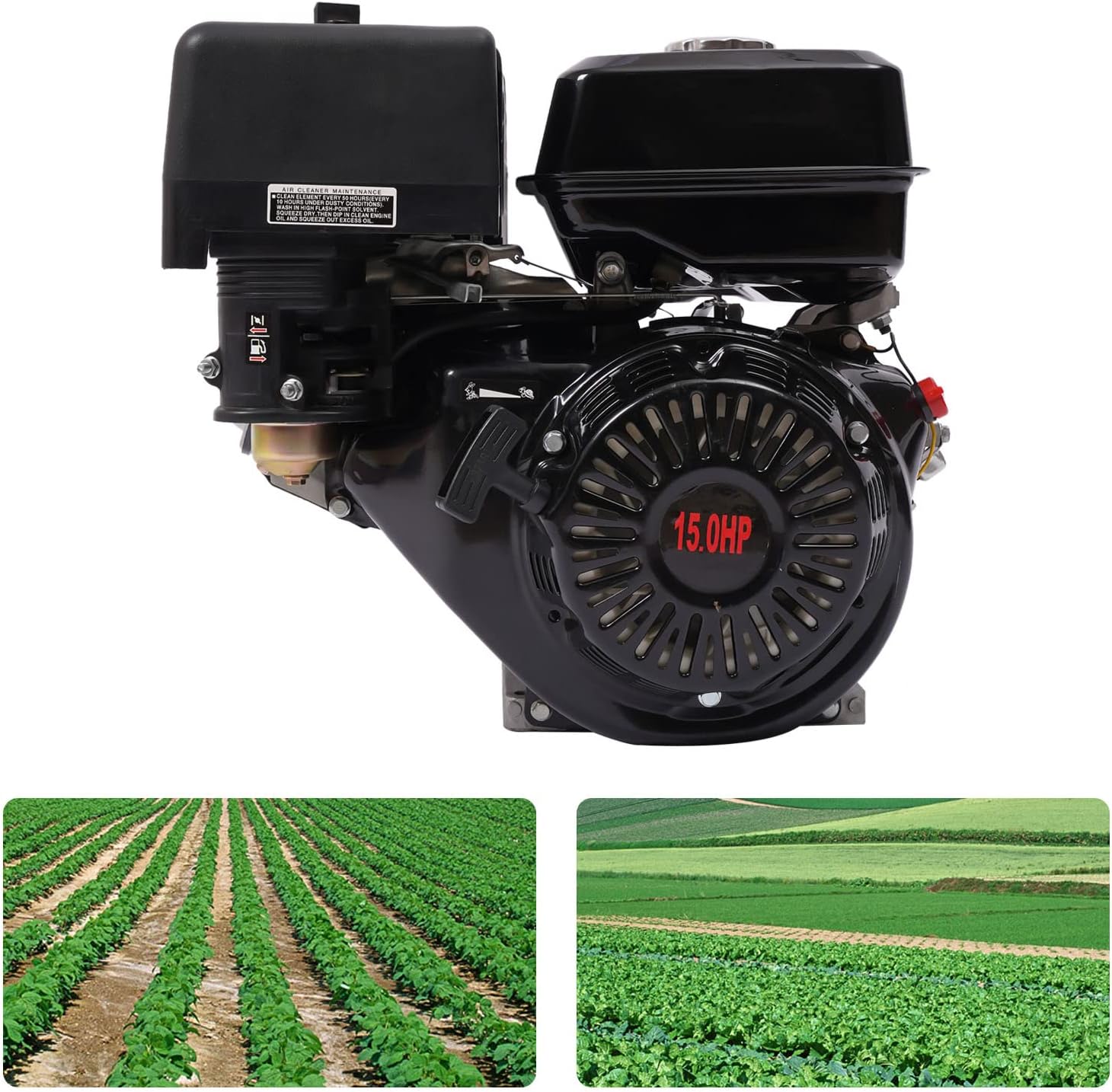 Amazon.com : INPAITOO 420cc 15HP Gas Engine Hand Start 4 Stroke OHV Gas ...