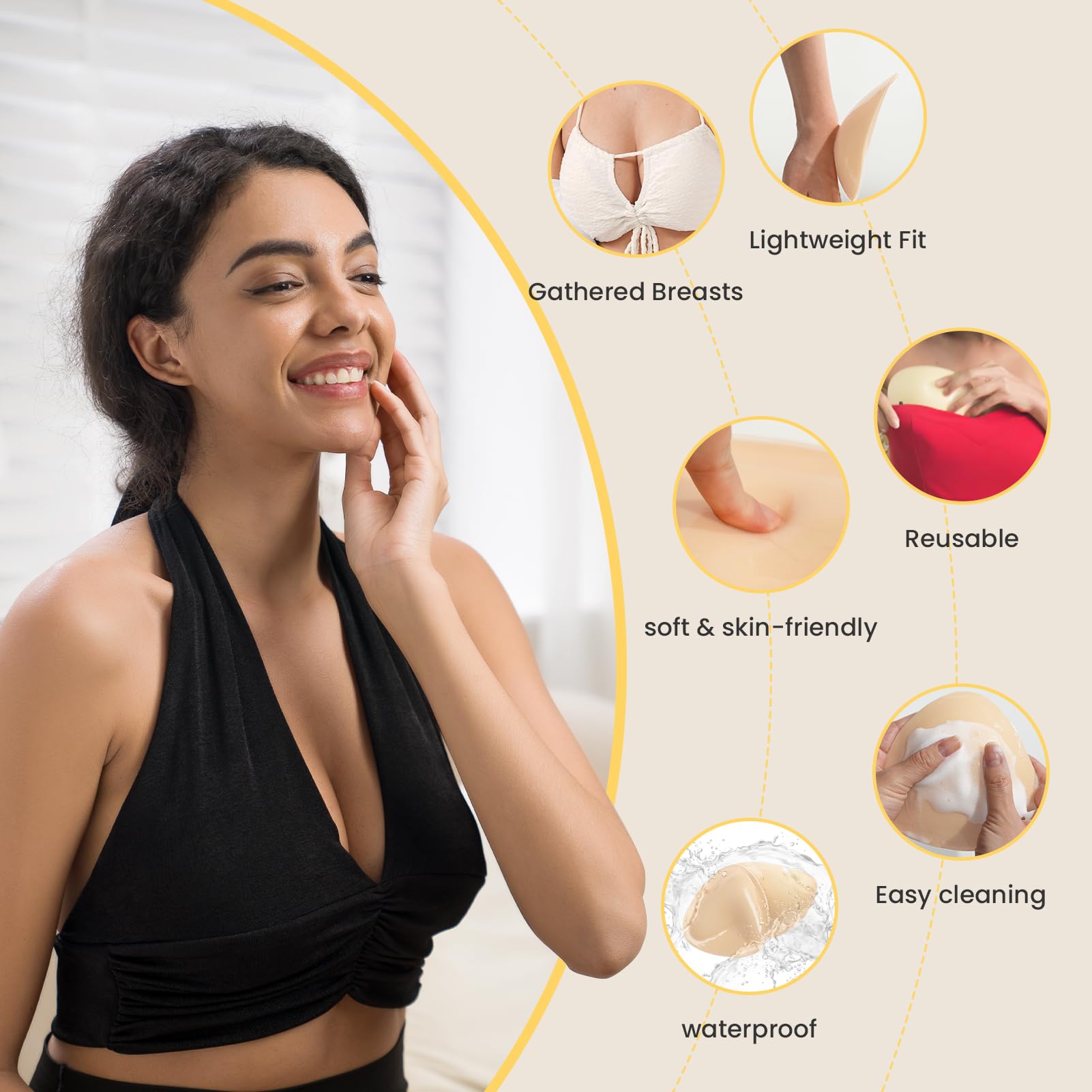 Snapklik.com : Double Sided Sticky Bra Inserts Reusable Push Up Lift ...