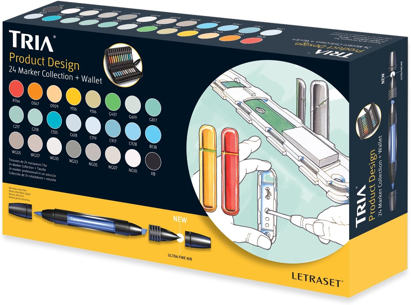 Letraset Tria Marker Set (24 colours + Wallet) - Product Design ...