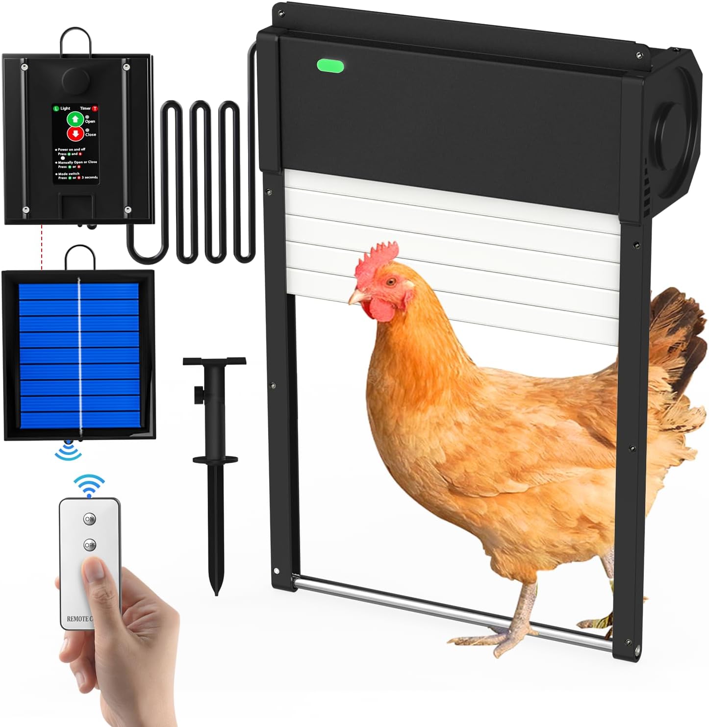 Amazon.com: Automatic Chicken Coop Door Solar Powered Automatic Coop ...