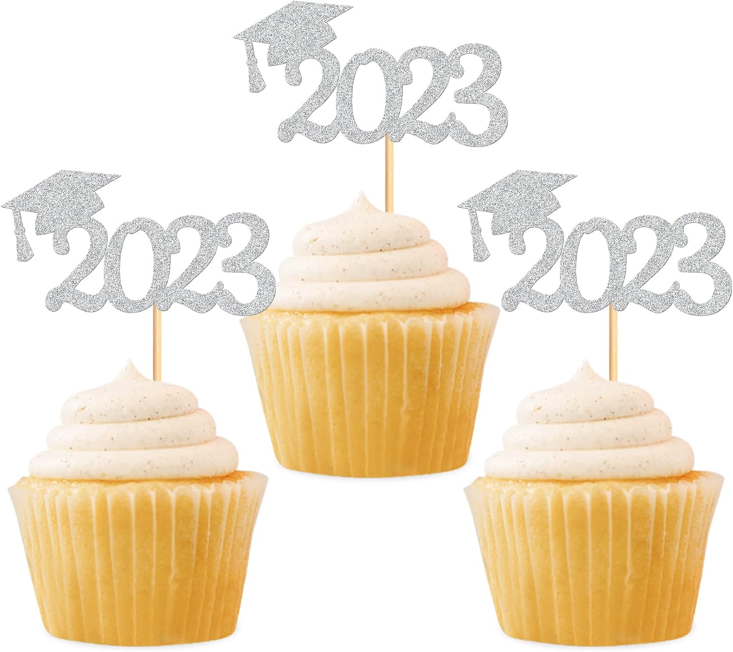 Amazon.com: Cyodoos graduation cupcake toppers 2023, Food/Appetizer ...