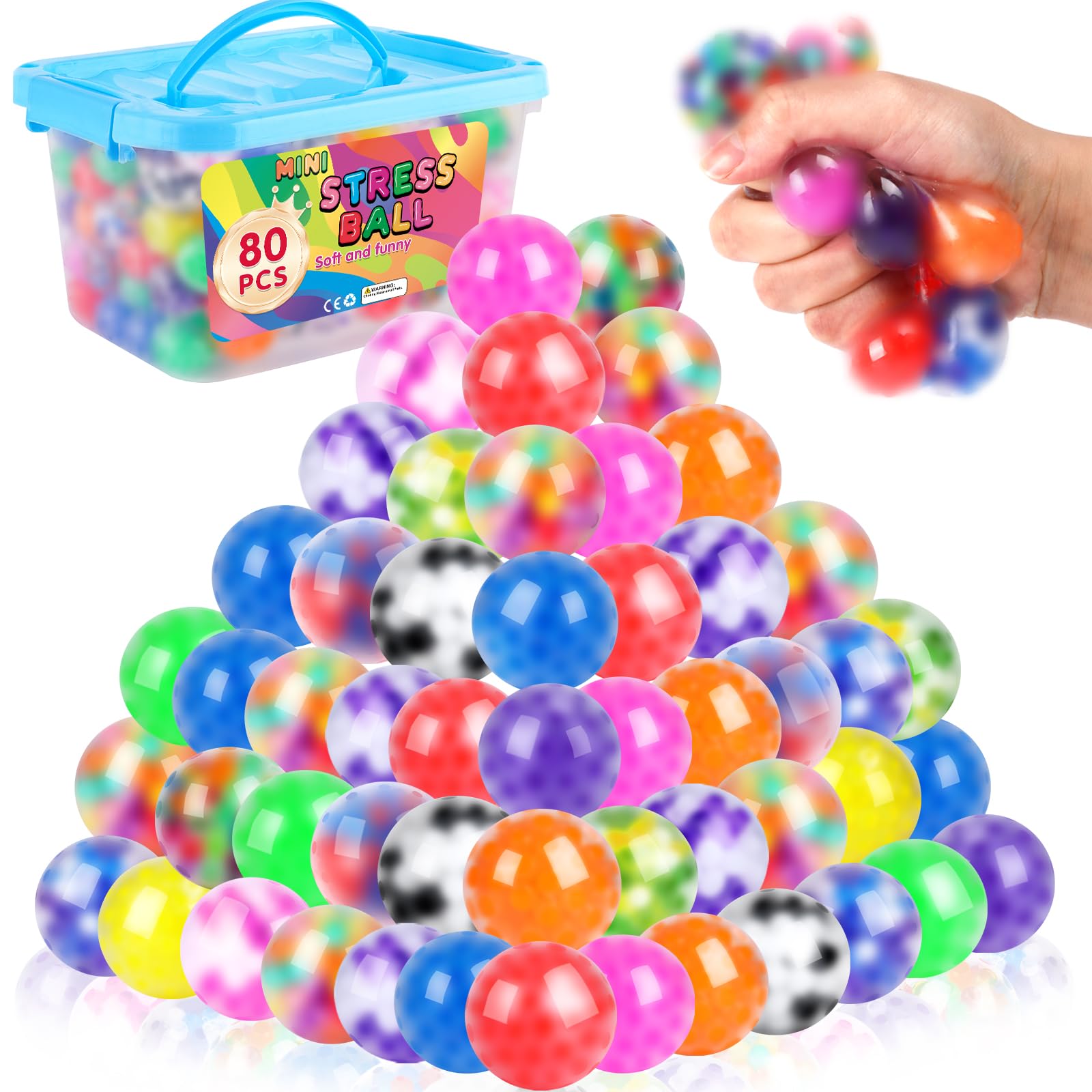 Amazon.com: BESNEL 80 Pack Stress Balls for Adults, Bulk Squishy Ball ...