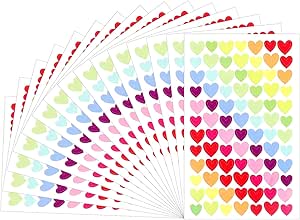 Amazon.com: 1260 Pcs Mini Heart Stickers for Scrapbooking, Boho Tiny ...