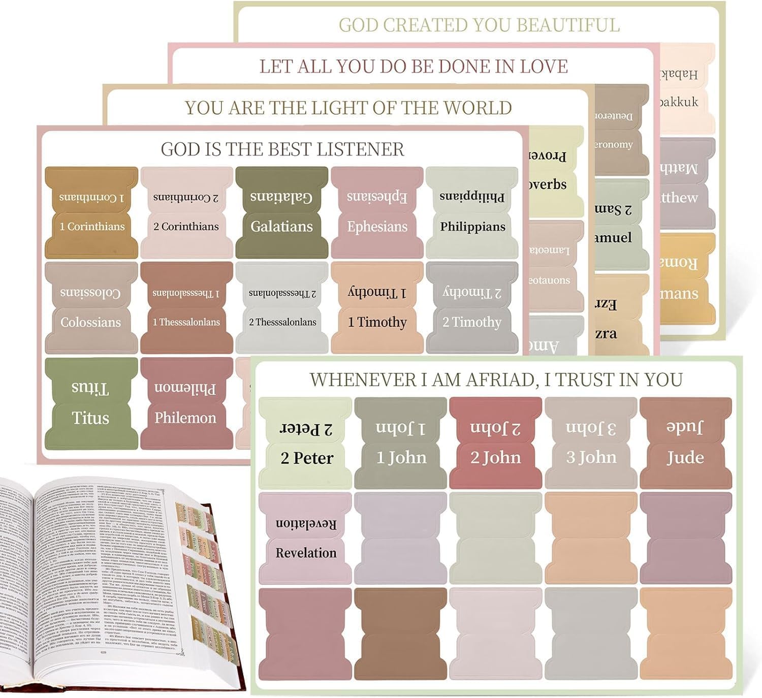 Buy Laminated Bible Tabs Bible Labels Tabs, 150Pcs Decorative Bible ...