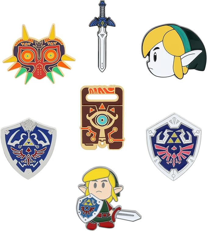 Amazon.com: Zelda Game Enamel Pin Set - Zelda Gaming Collectible 7Pcs ...