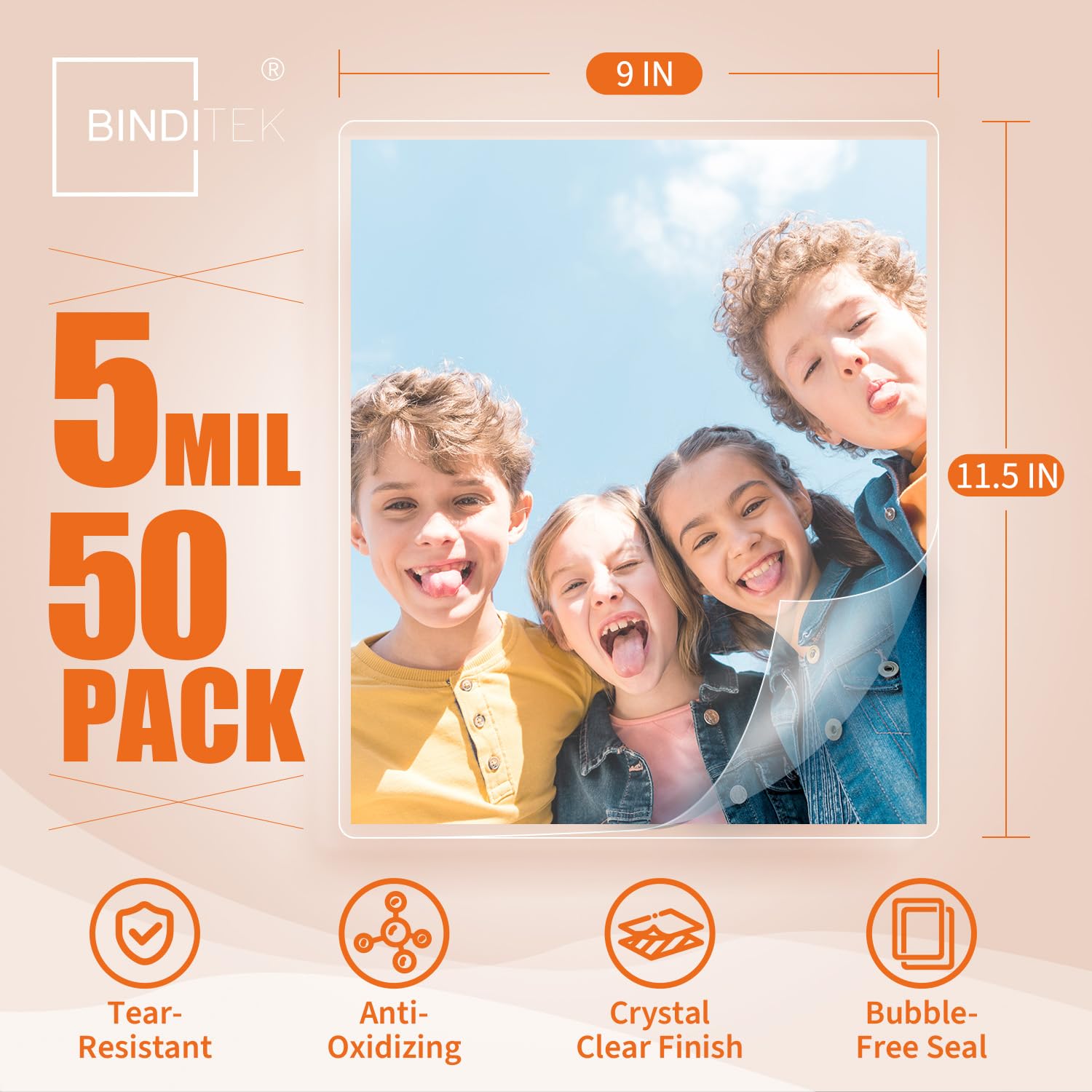Snapklik.com : 50 Pack 5 Mil Thermal Laminating Pouches, 9x11.5 Inches ...